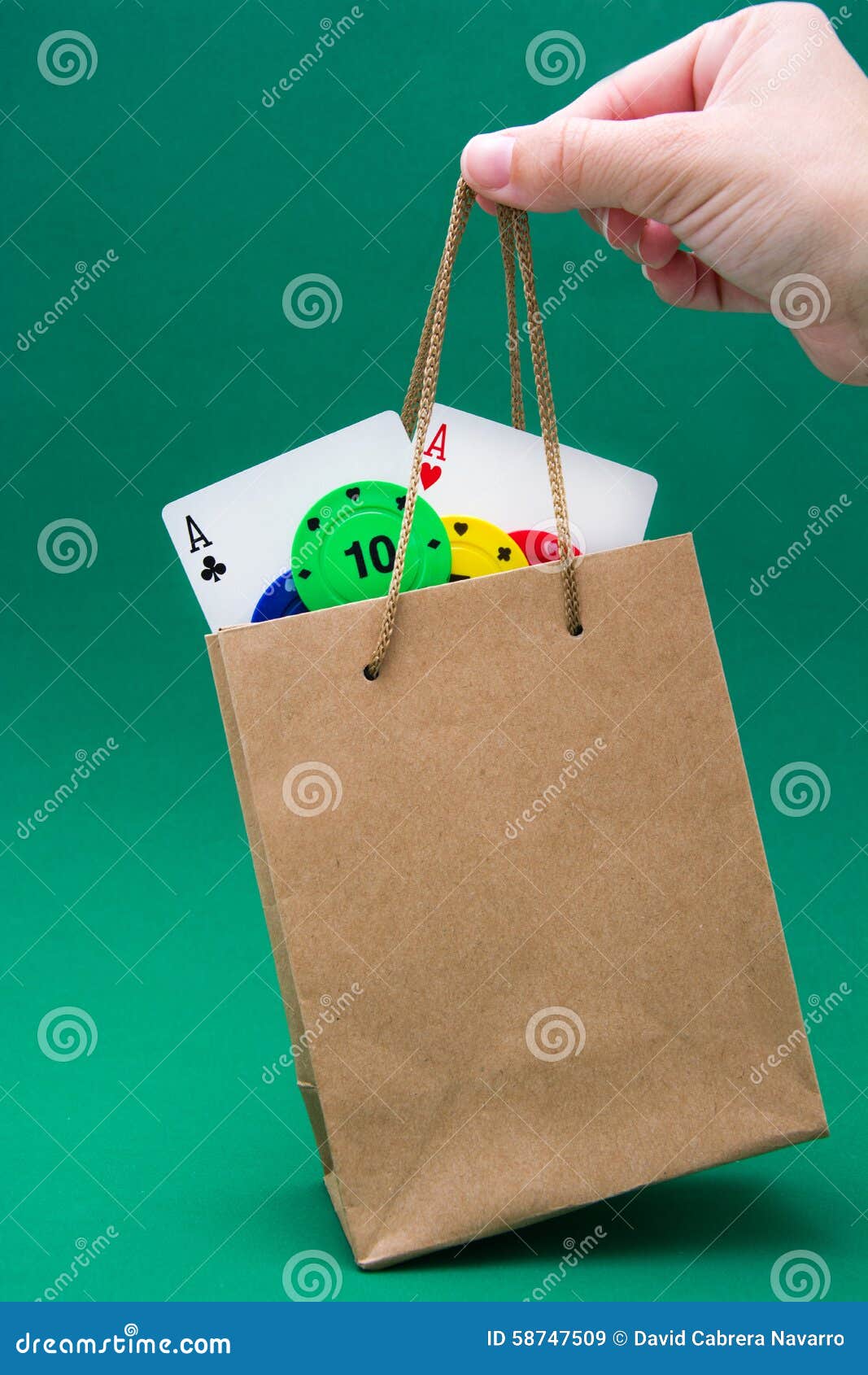 Poker Chips and Poker Cards in a Bag Stock Image - Image of addiction ...