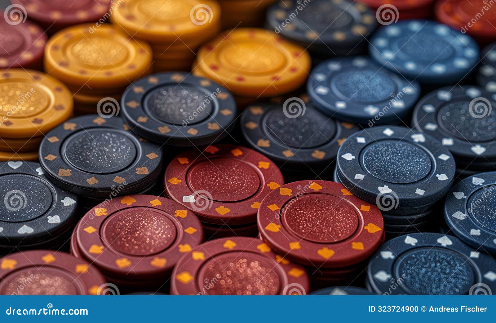 Poker Chips Stacked on the Table. Stock Photo - Image of risk, plastic ...