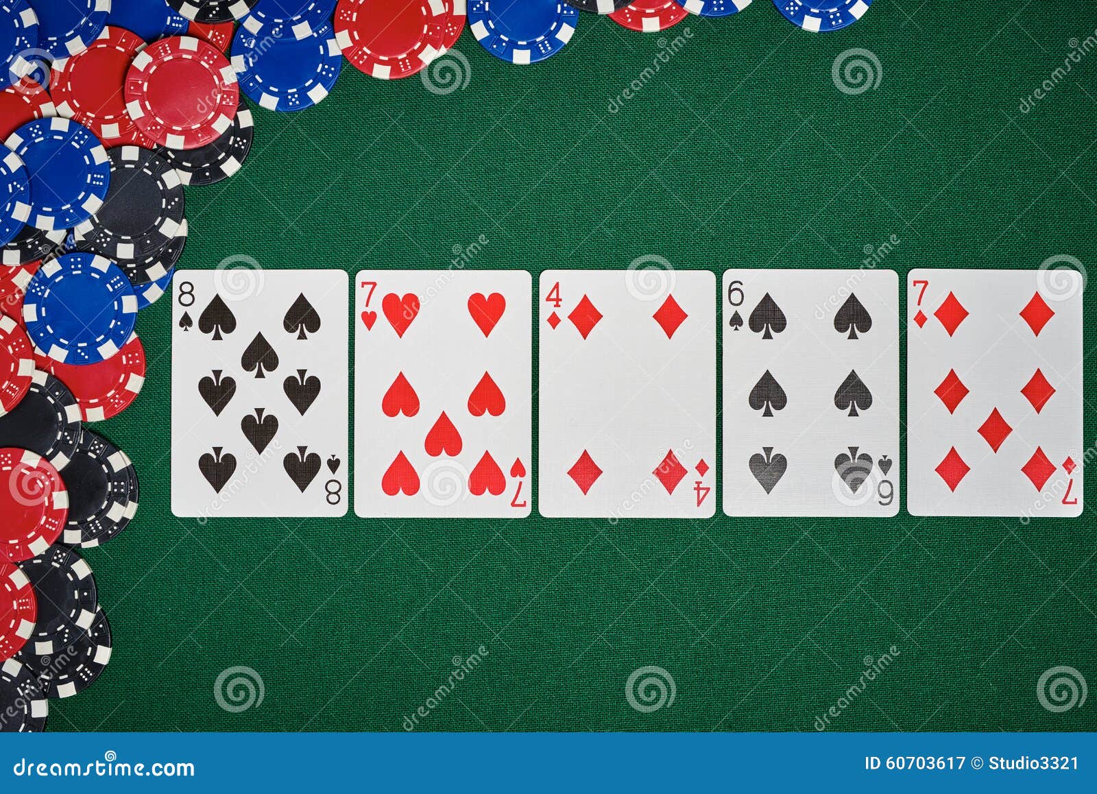 Poker Chips on Table with Cards Stock Image - Image of cards, chips ...
