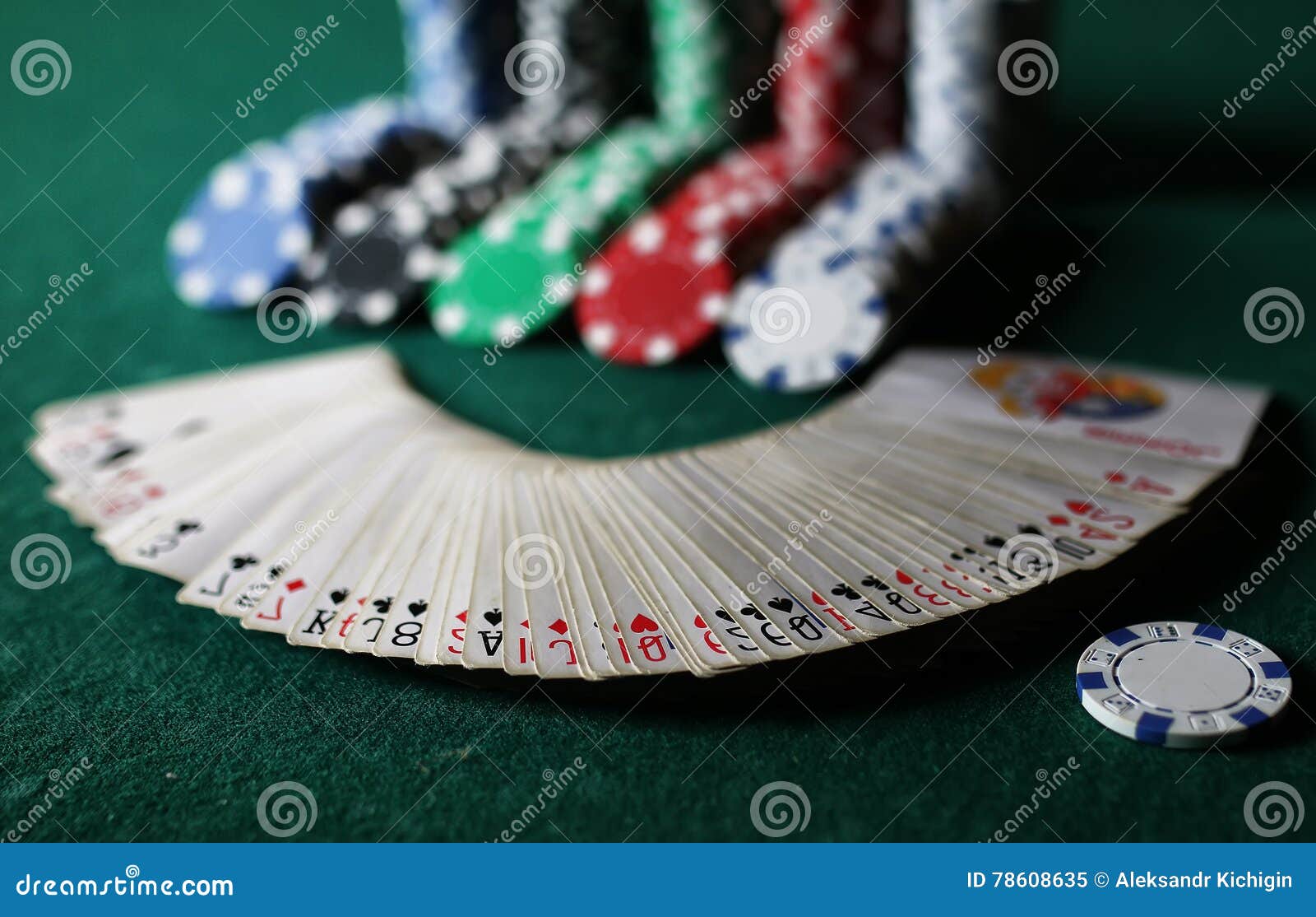 Poker chips on the table stock image. Image of gambling - 78608635