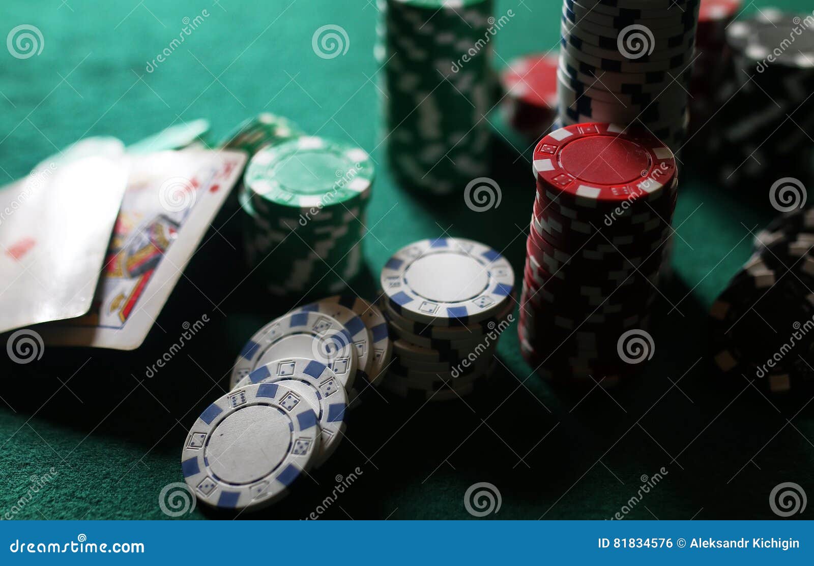 Poker chips on the table stock photo. Image of cards - 81834576