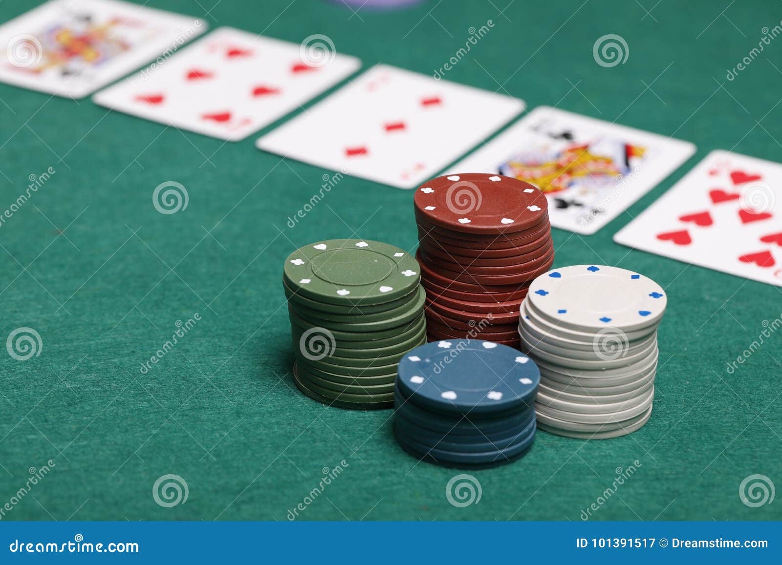 Poker Chips on a Poker Table Stock Image - Image of player, gambler ...