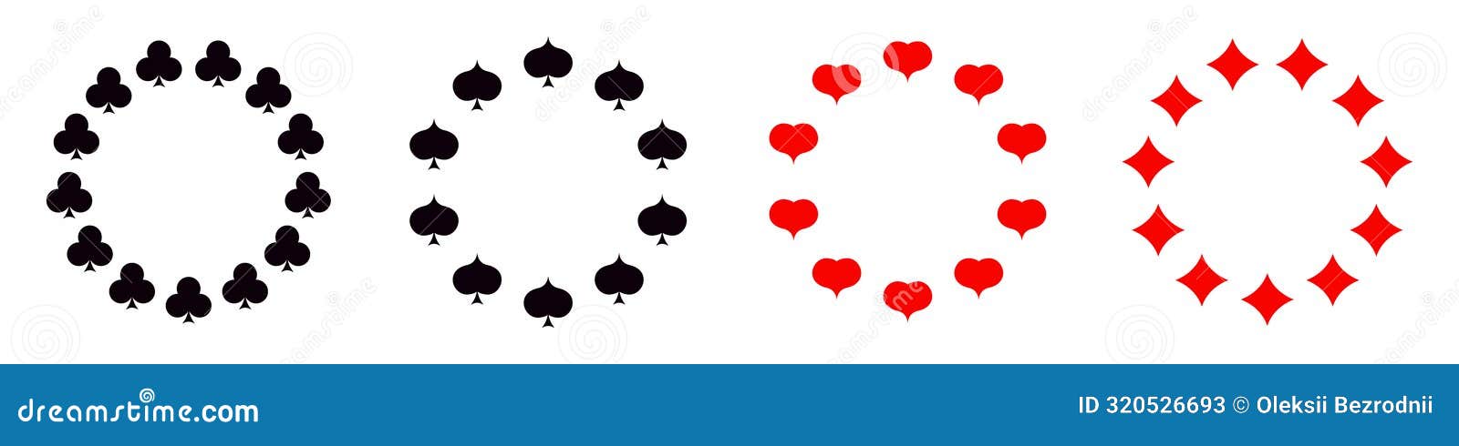 Poker Circle Frame. Card Gambling Round Border Stock Vector ...