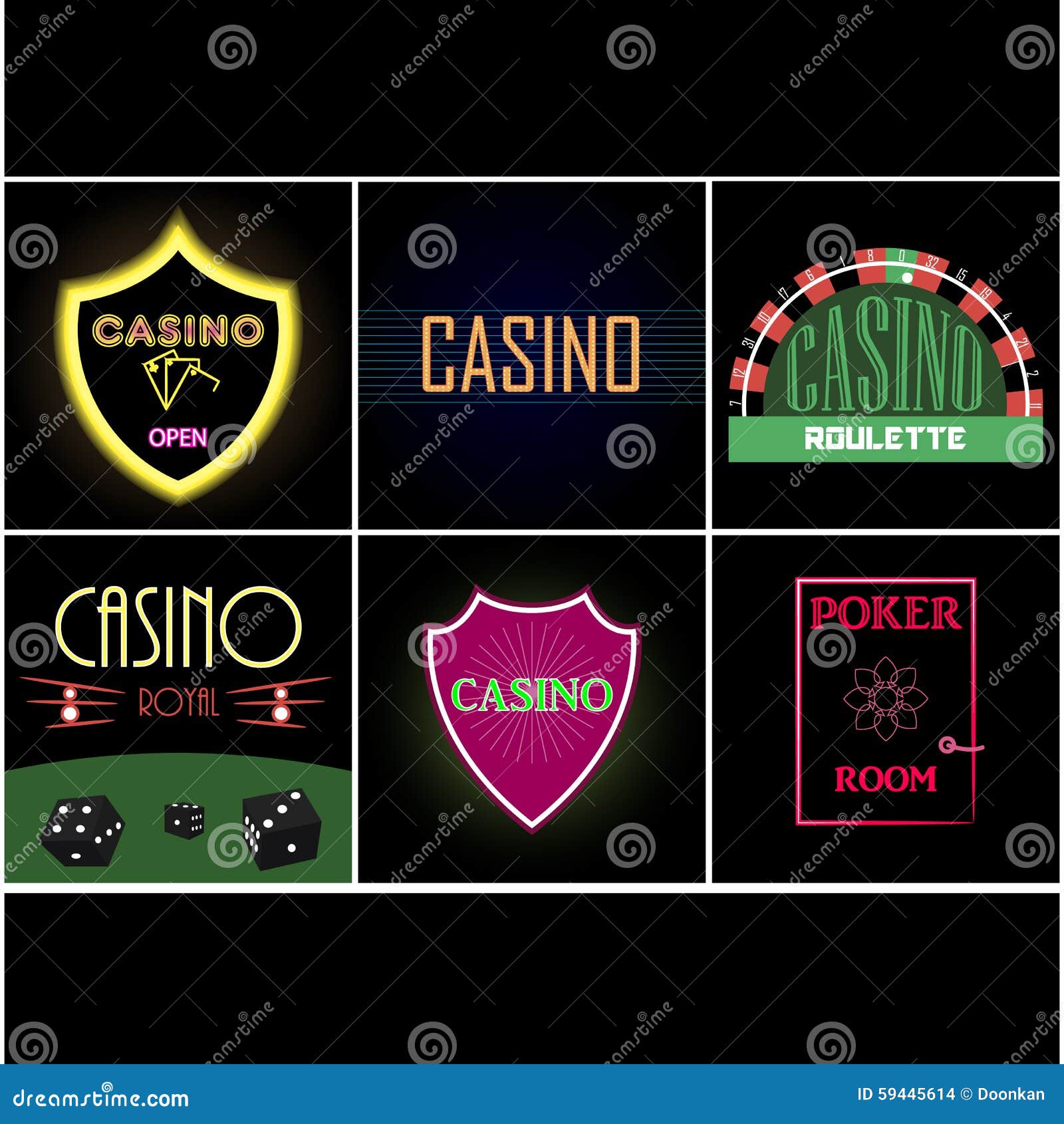 Poker Club and Casino Emblem Stock Vector - Illustration of chip, money ...
