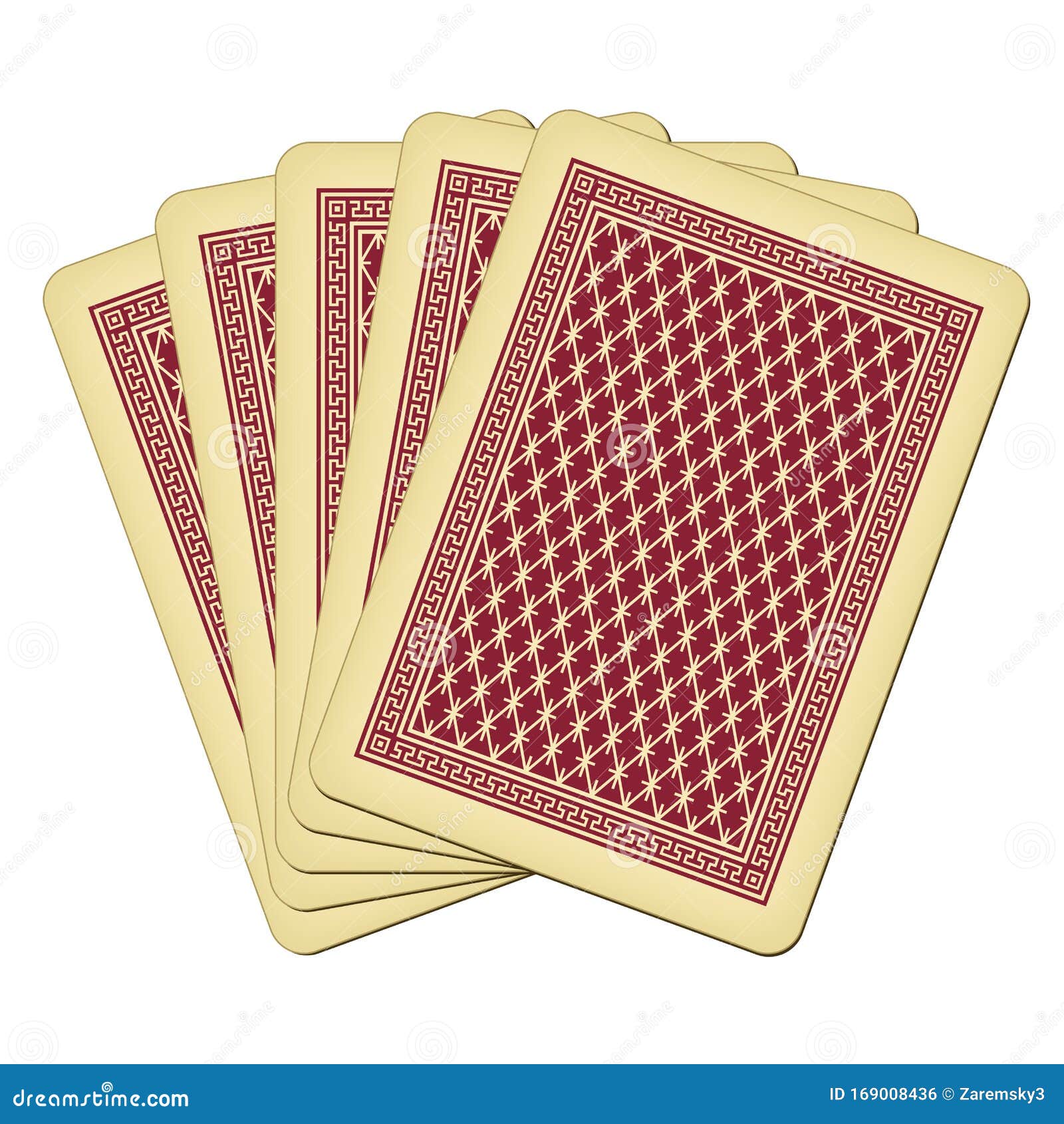 Five Closed Playing Cards - Vintage Playing Cards Vector Illustration ...