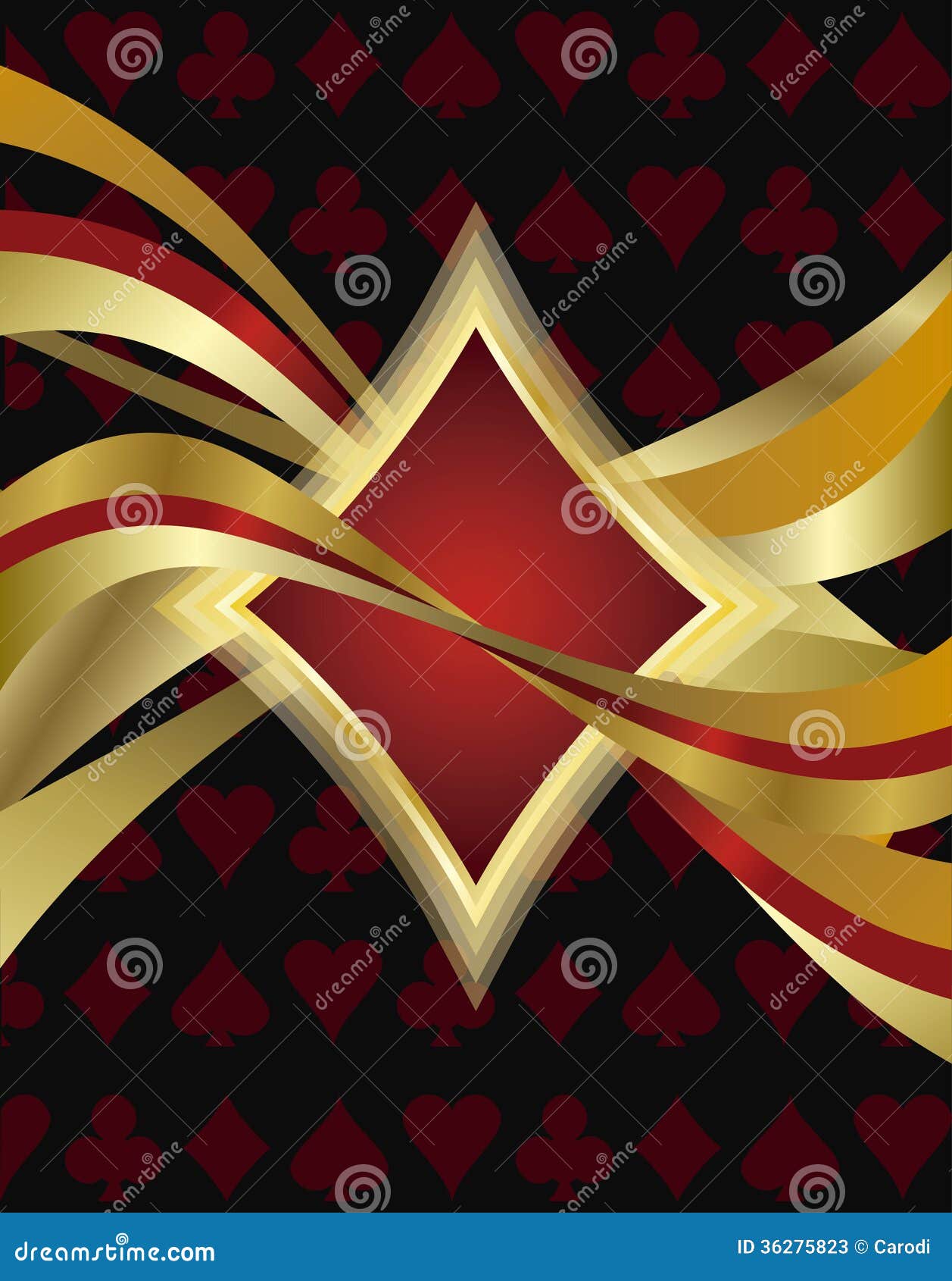 Poker diamond card stock vector. Illustration of casino - 36275823