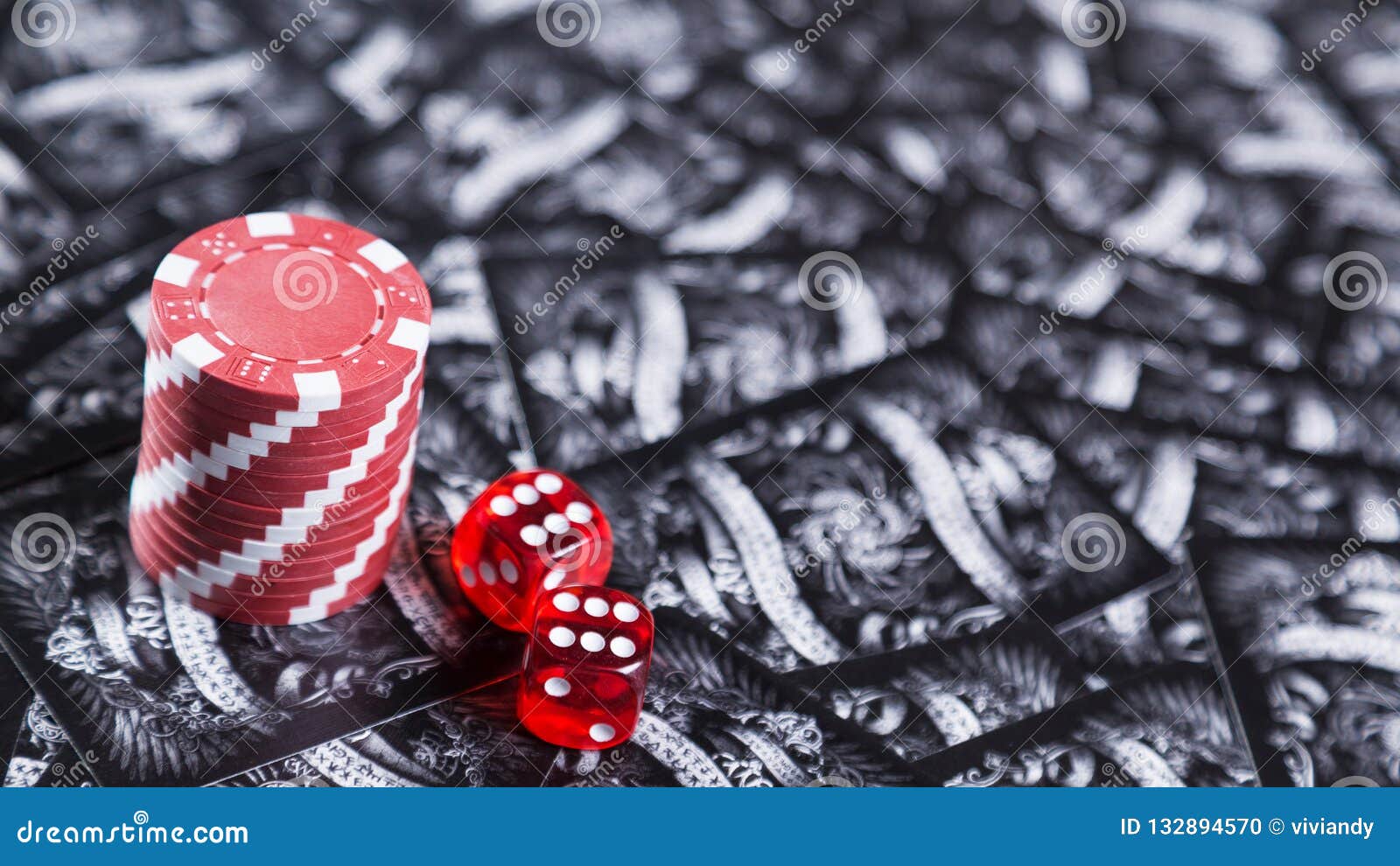 A poker and dice gamble stock photo. Image of poker - 132894570