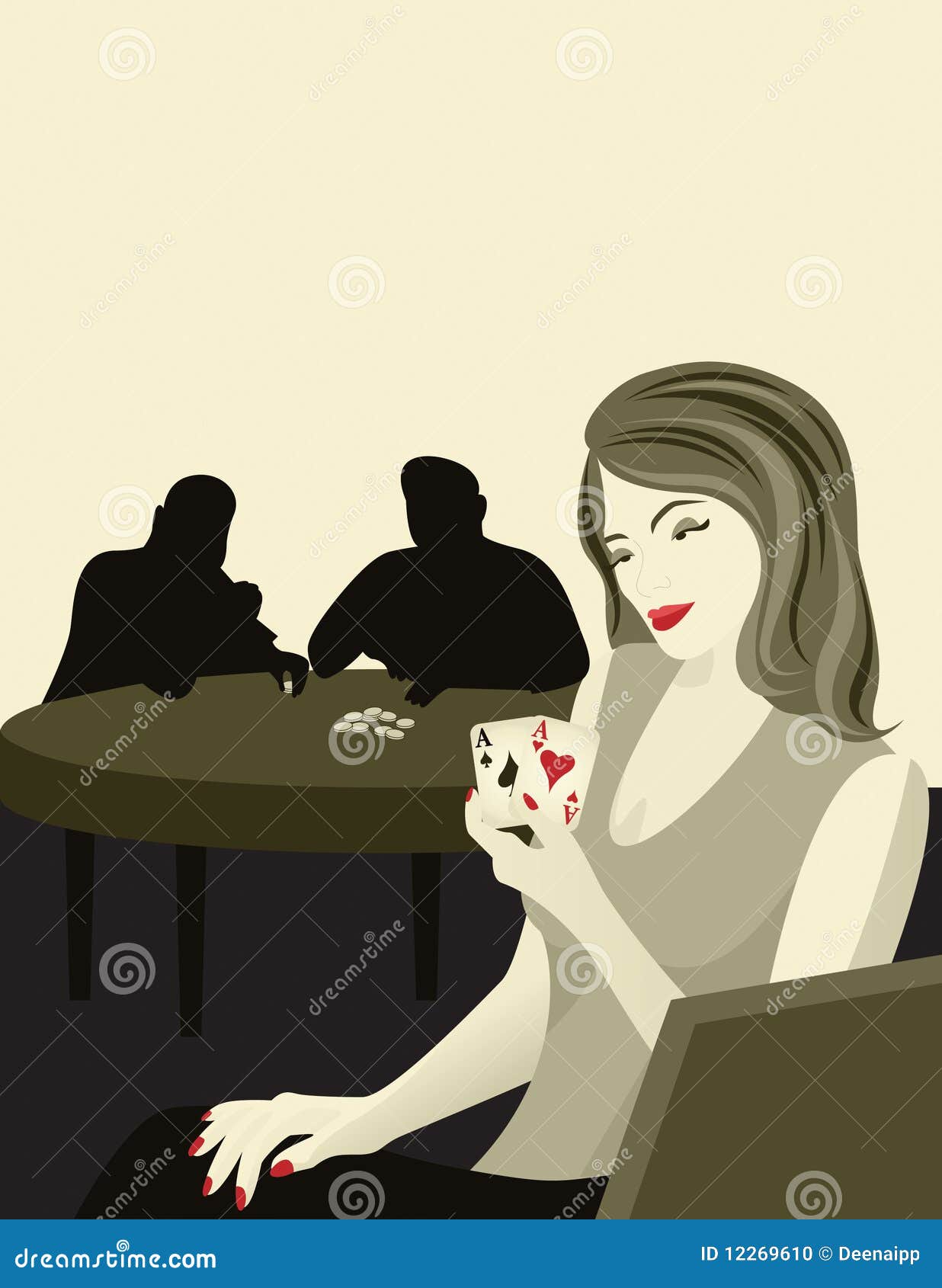Poker Face stock vector. Illustration of carlo, pretty - 12269610