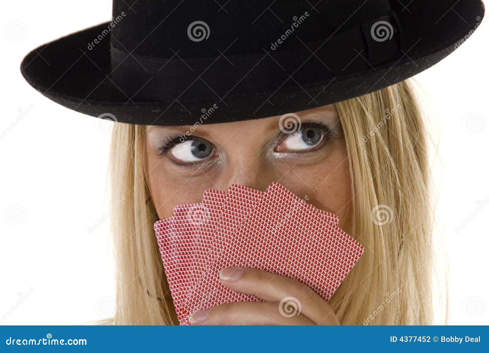 Poker Face stock photo. Image of face, cards, blonde, gambler - 4377452