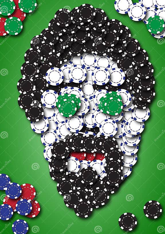 Poker face from chips stock illustration. Illustration of table - 20878287