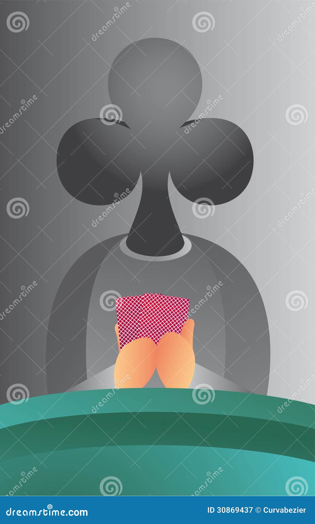 Poker face stock illustration. Illustration of clover - 30869437