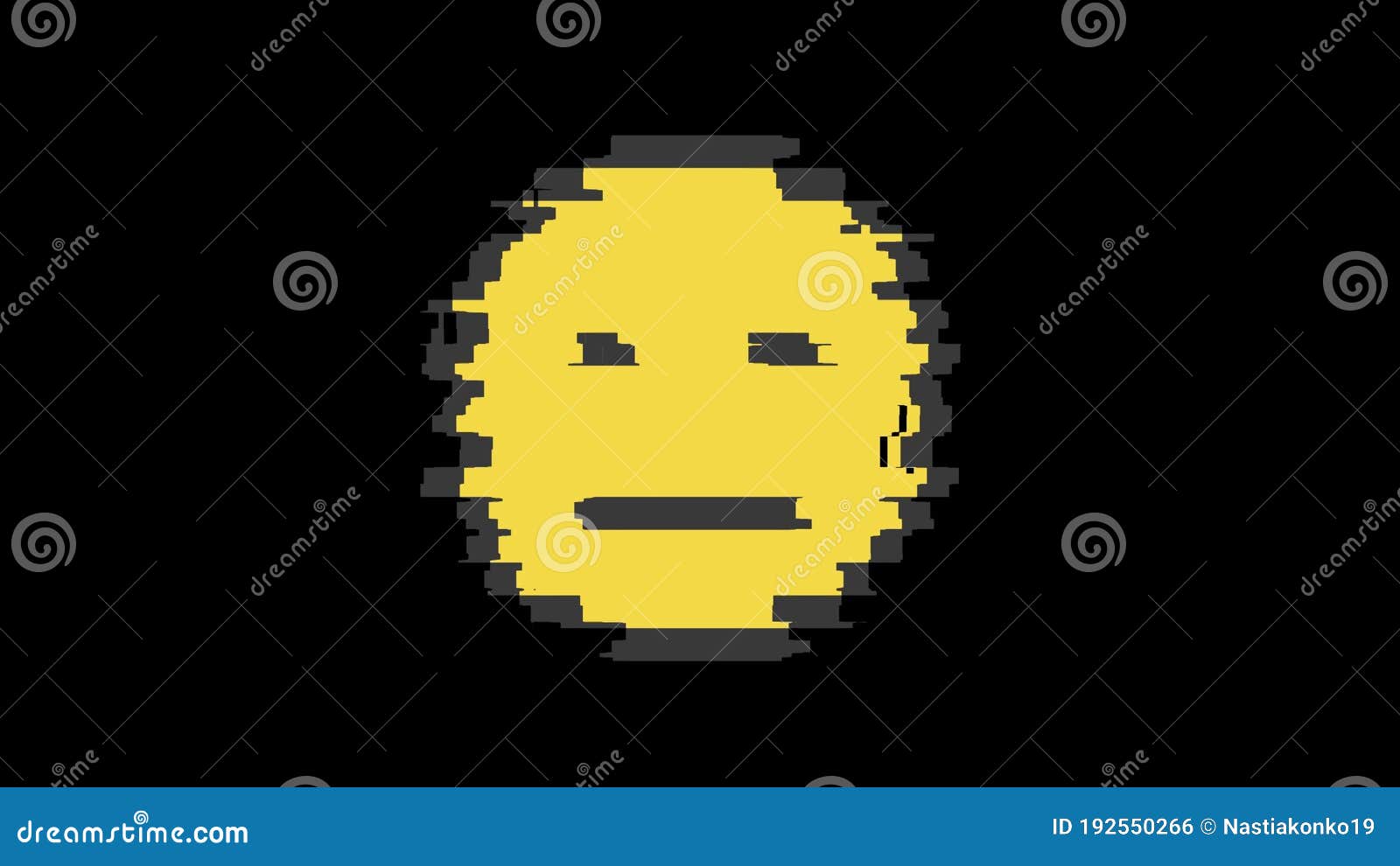 Poker Face Smile Face Symbol on Hud Screen Seamless Loop Glitch ...