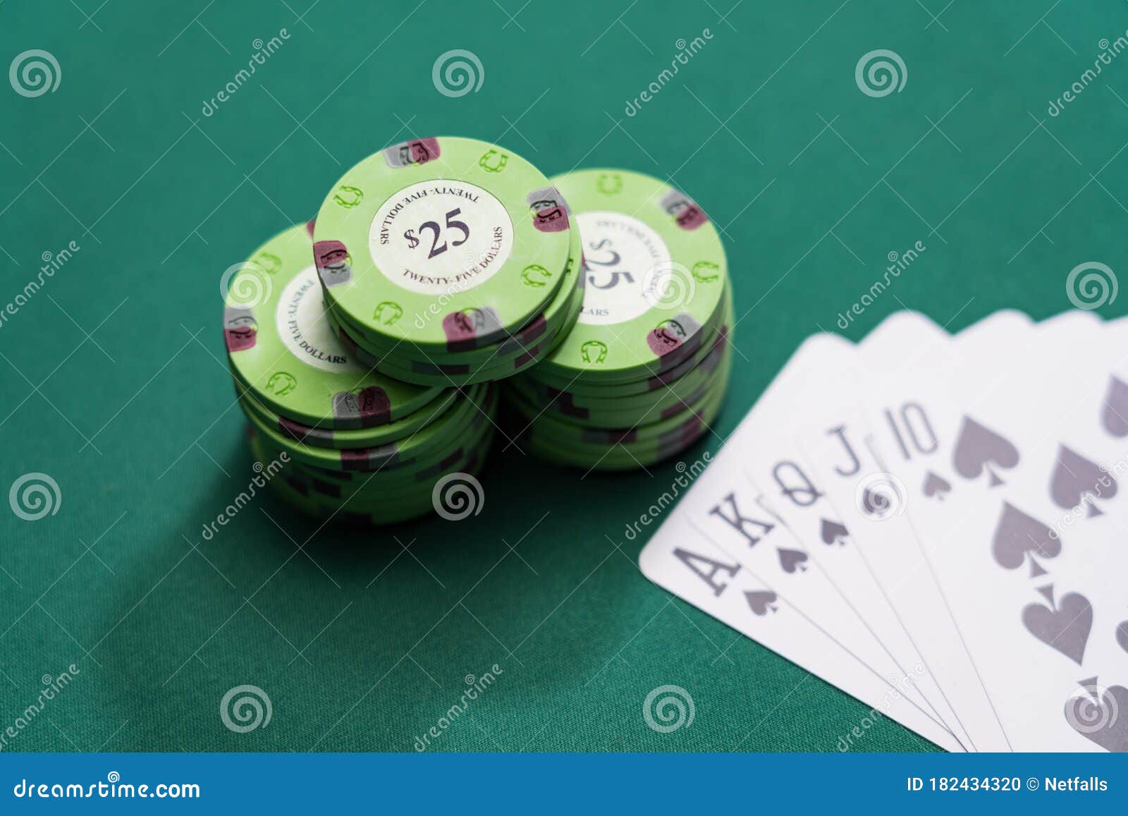 Poker game royal flush stock photo. Image of play, chips - 182434320