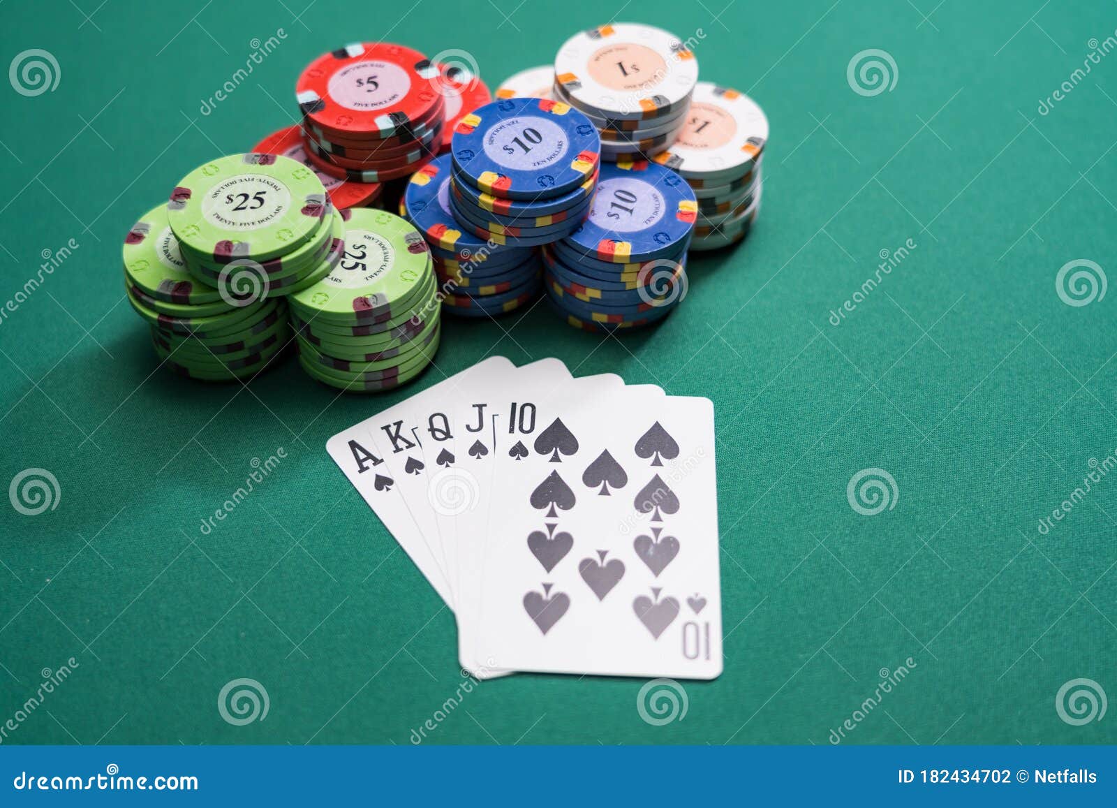 Poker game royal flush stock photo. Image of gambler - 182434702