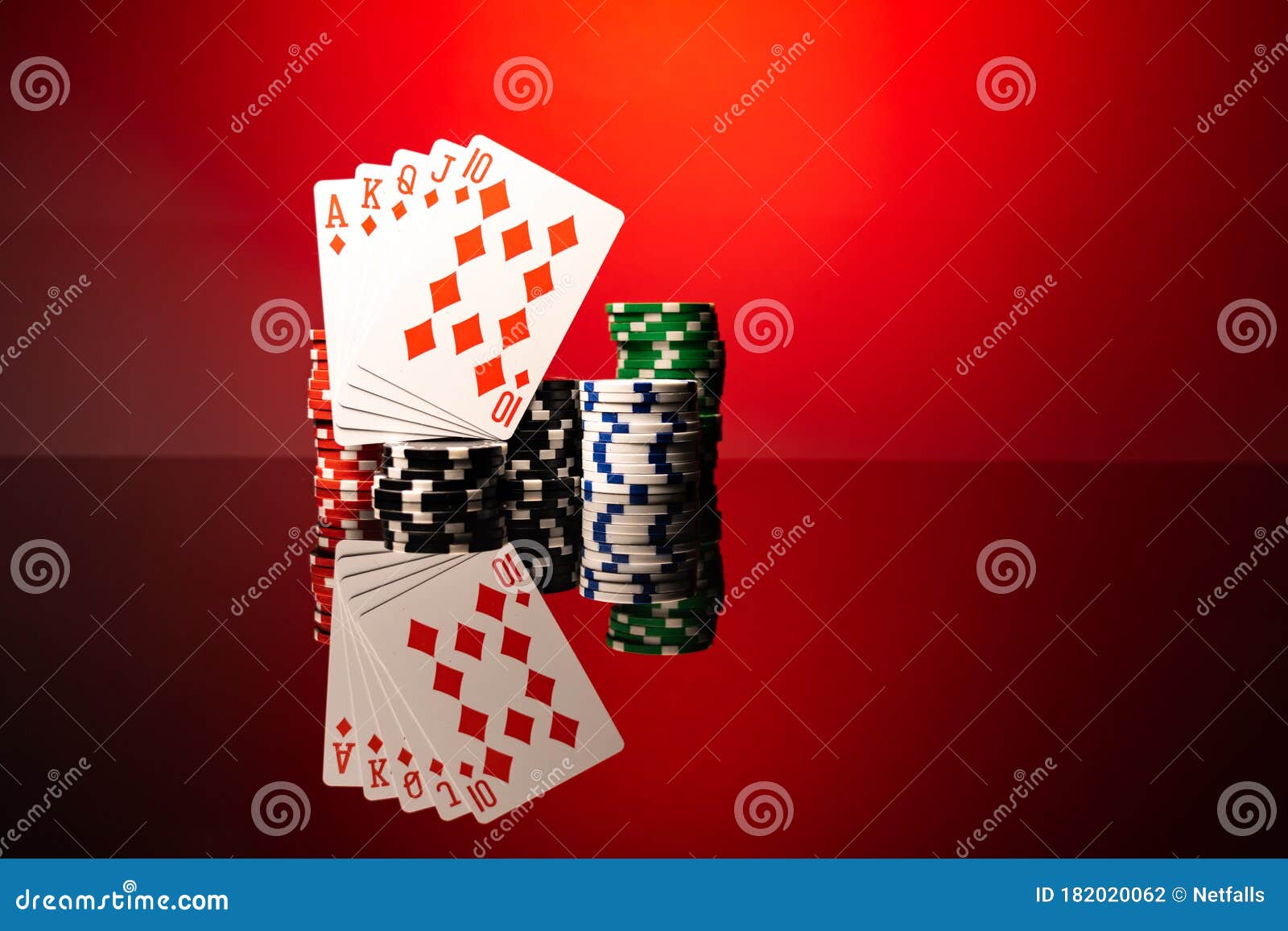 Poker game royal flush stock illustration. Illustration of green ...