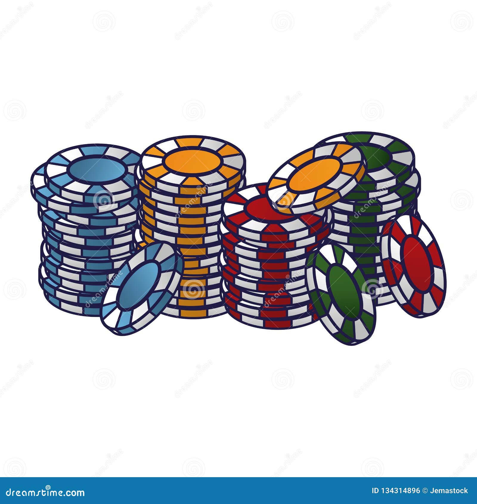 Poker games and elements stock vector. Illustration of gambling - 134314896