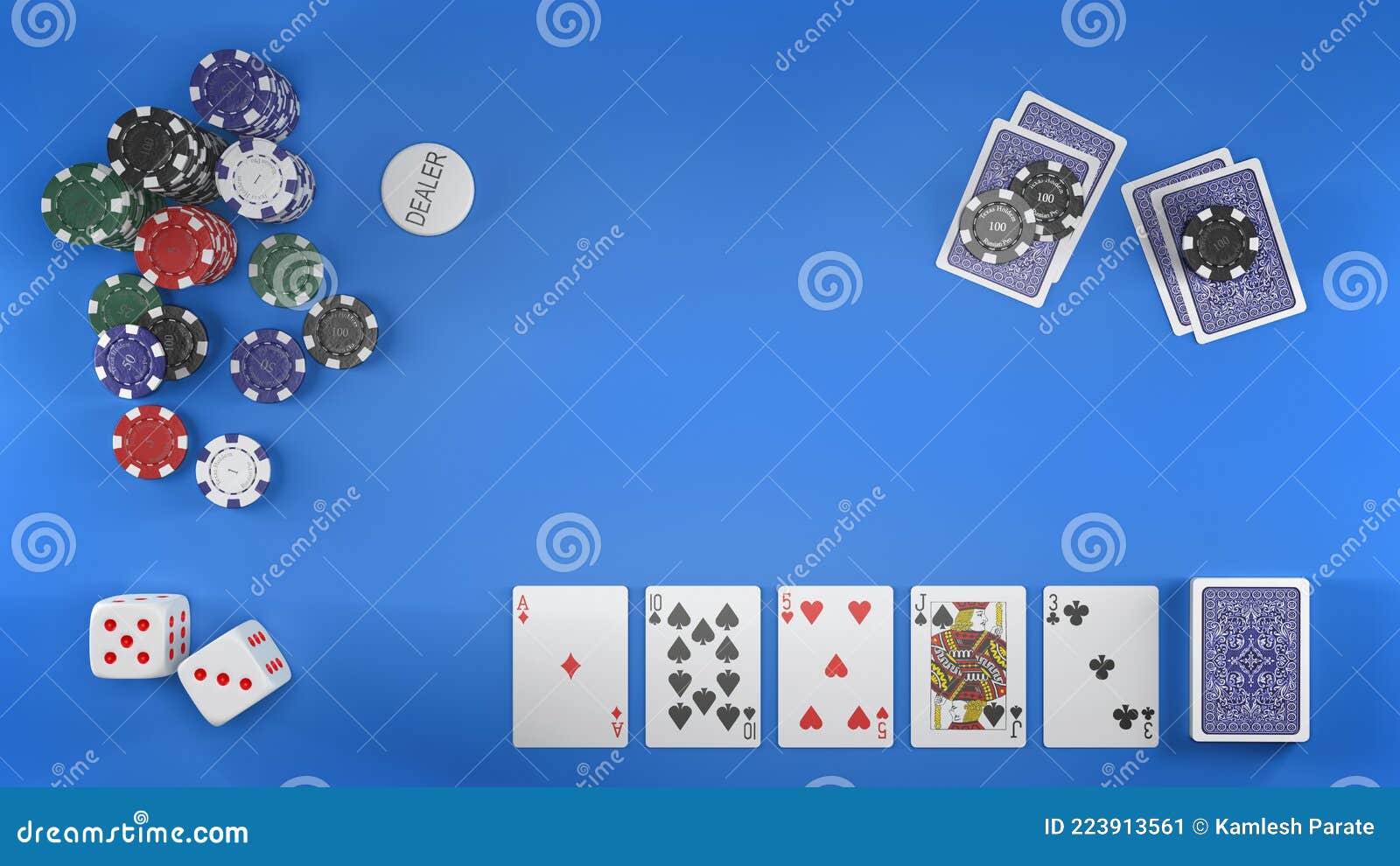 Poker Gaming Concept Render Stock Illustration - Illustration of number ...