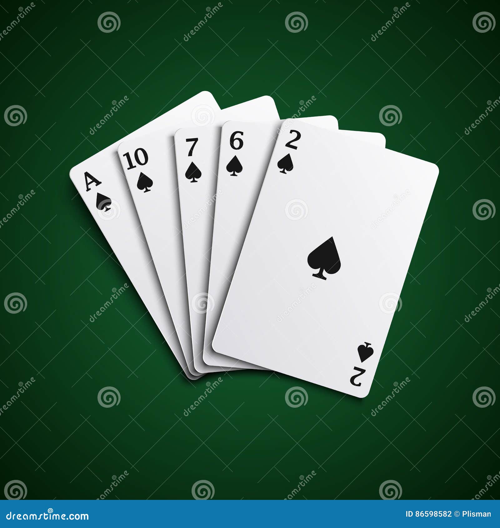 Poker Hand Cards Flush Combination Template Stock Vector - Illustration ...