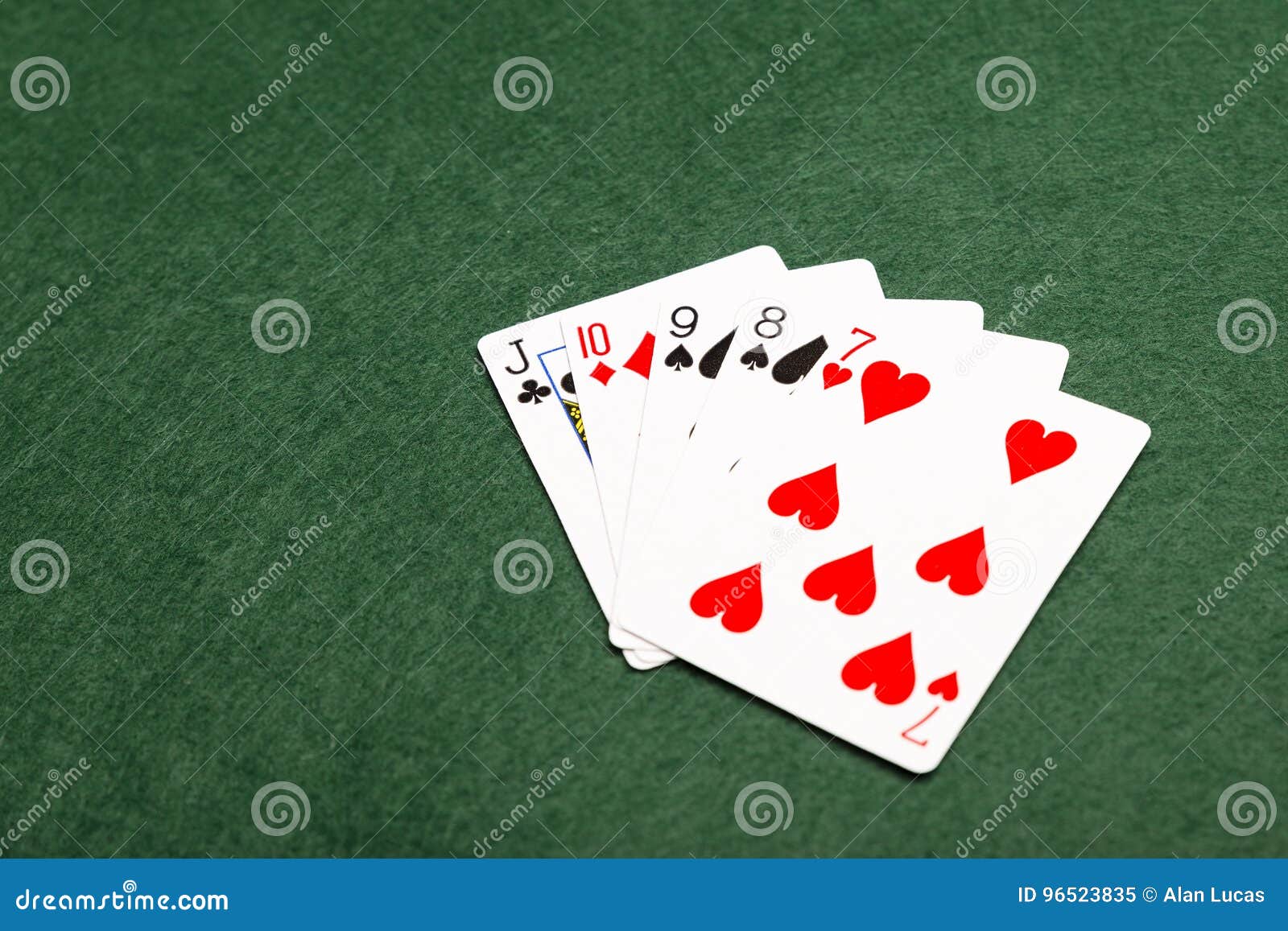 Poker Hands - Straight stock image. Image of fortune - 96523835