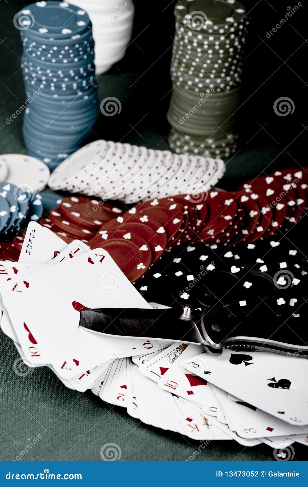 Poker and knife stock photo. Image of gamble, lose, poker - 13473052