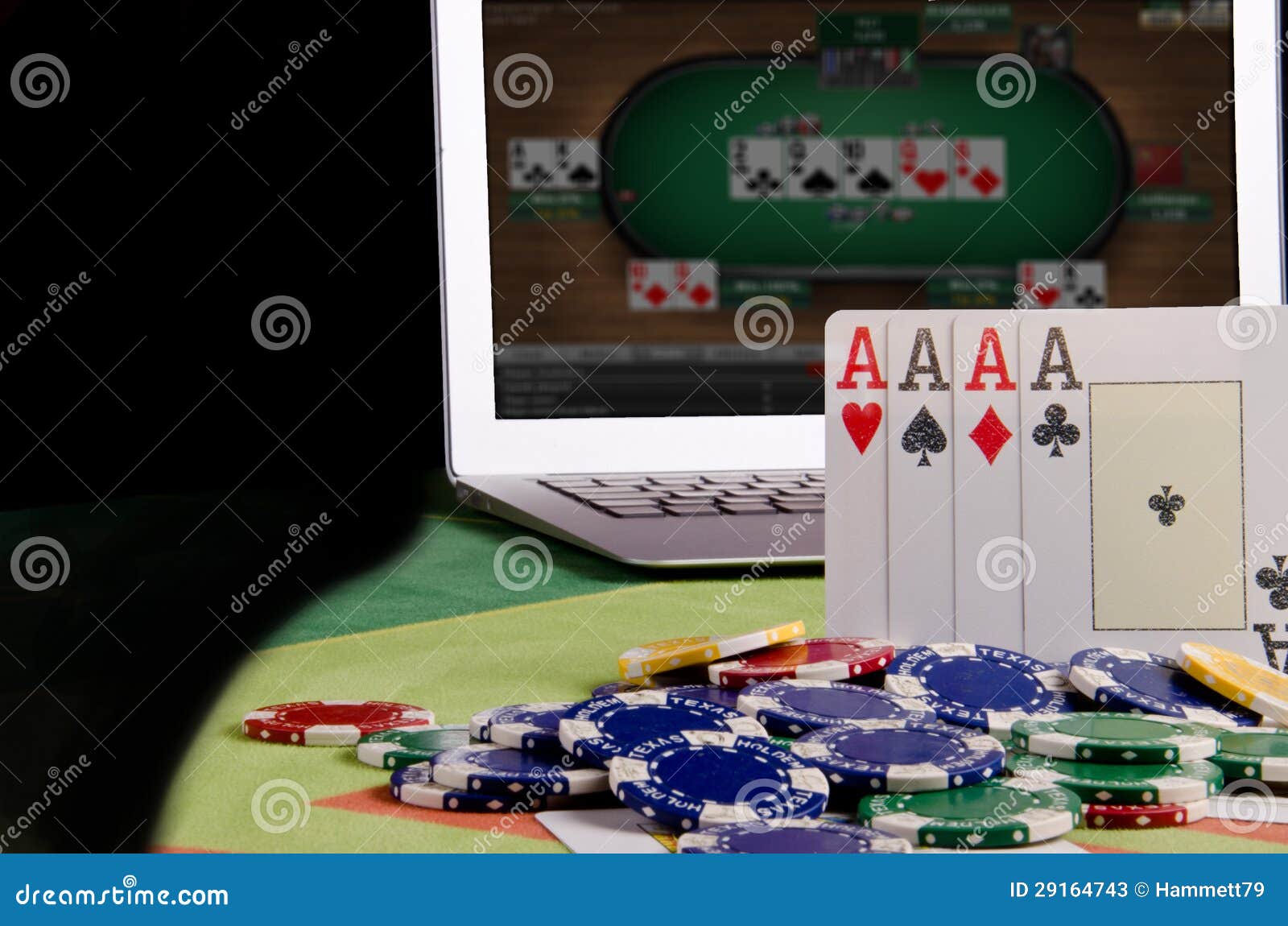 Poker On Laptop Picture. Image: 29164743