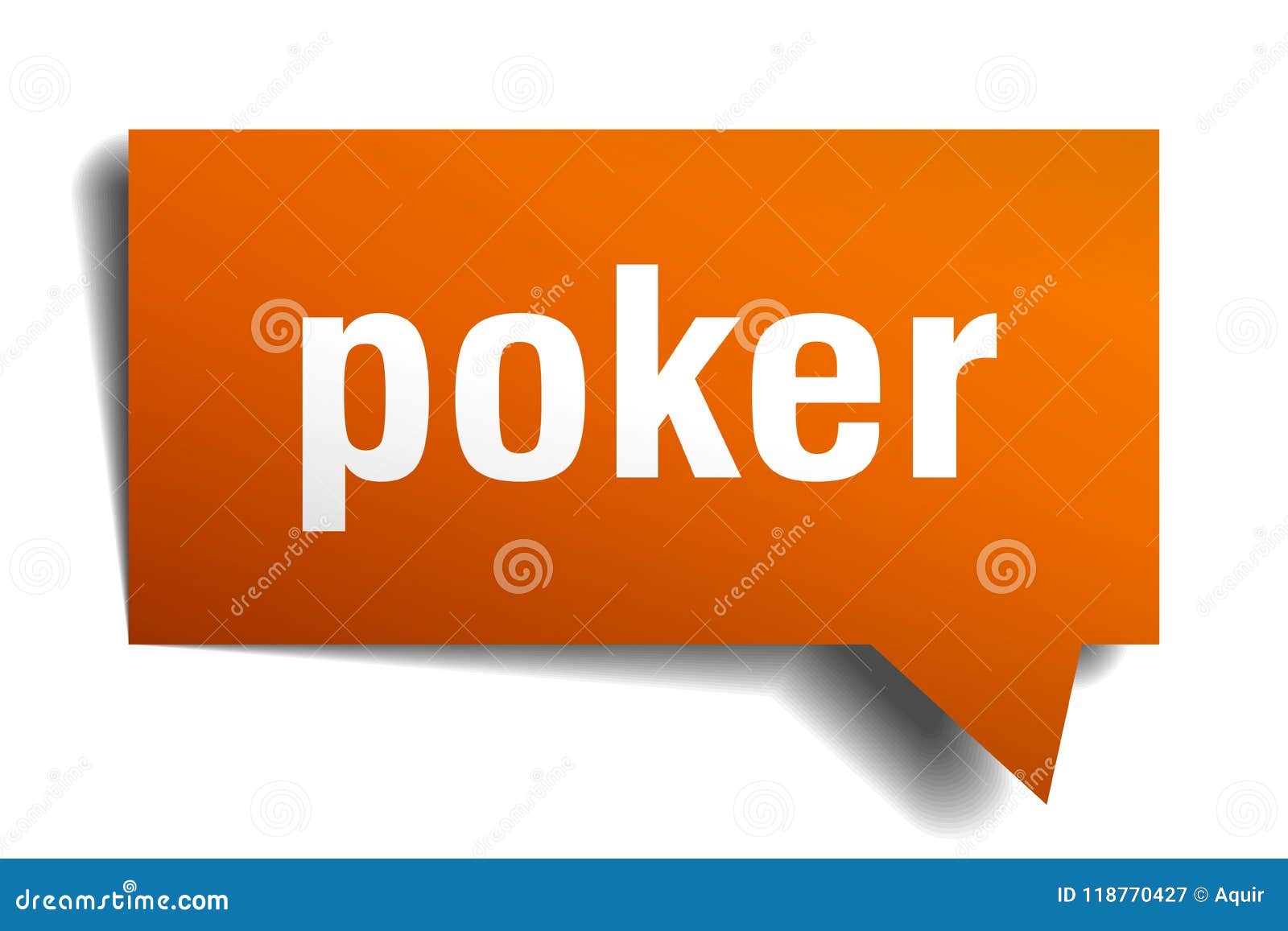Poker Orange 3d Speech Bubble Stock Vector - Illustration of blue ...
