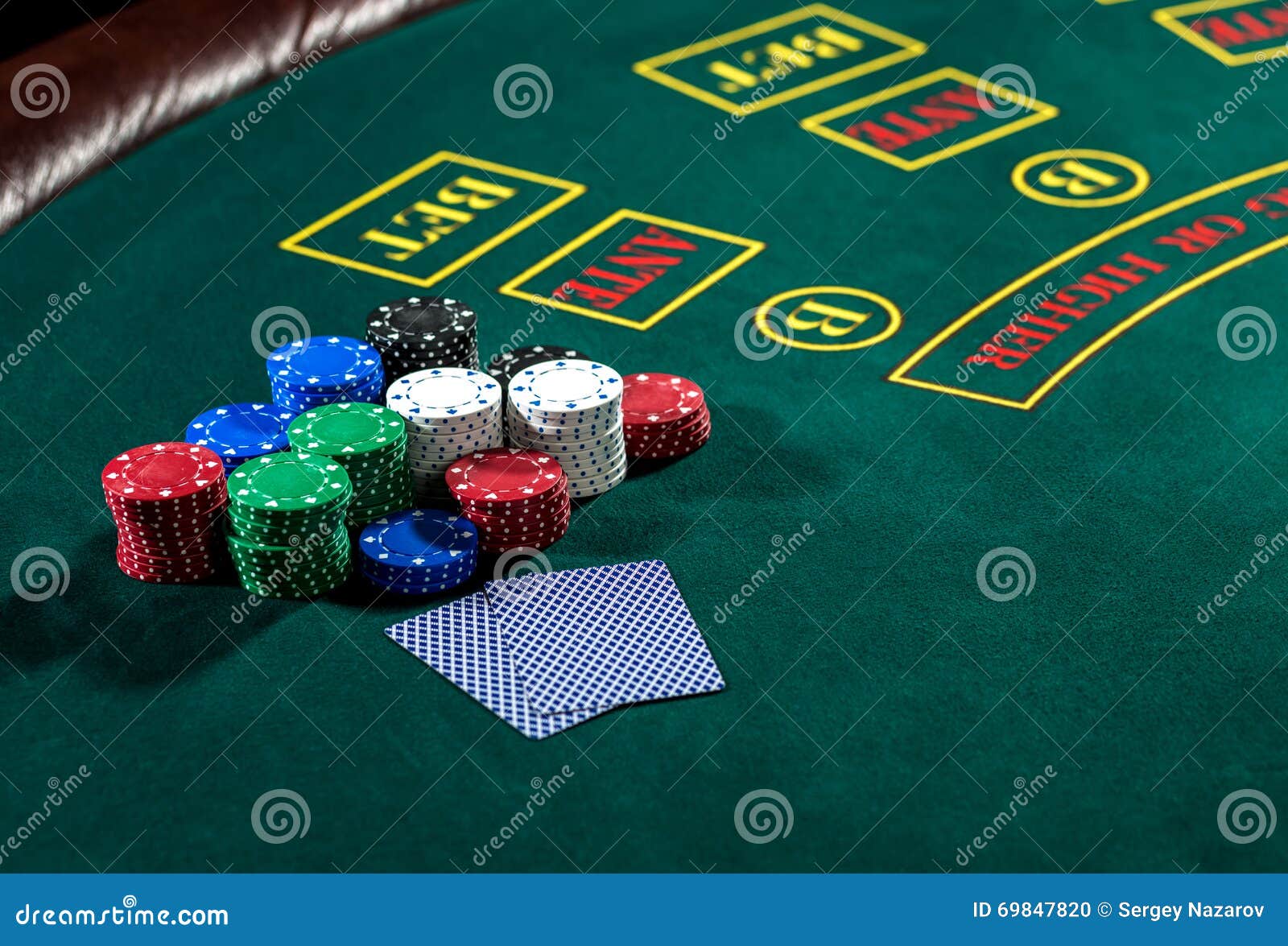 Poker Play. Chips and Cards Stock Photo - Image of leisure, poker: 69847820