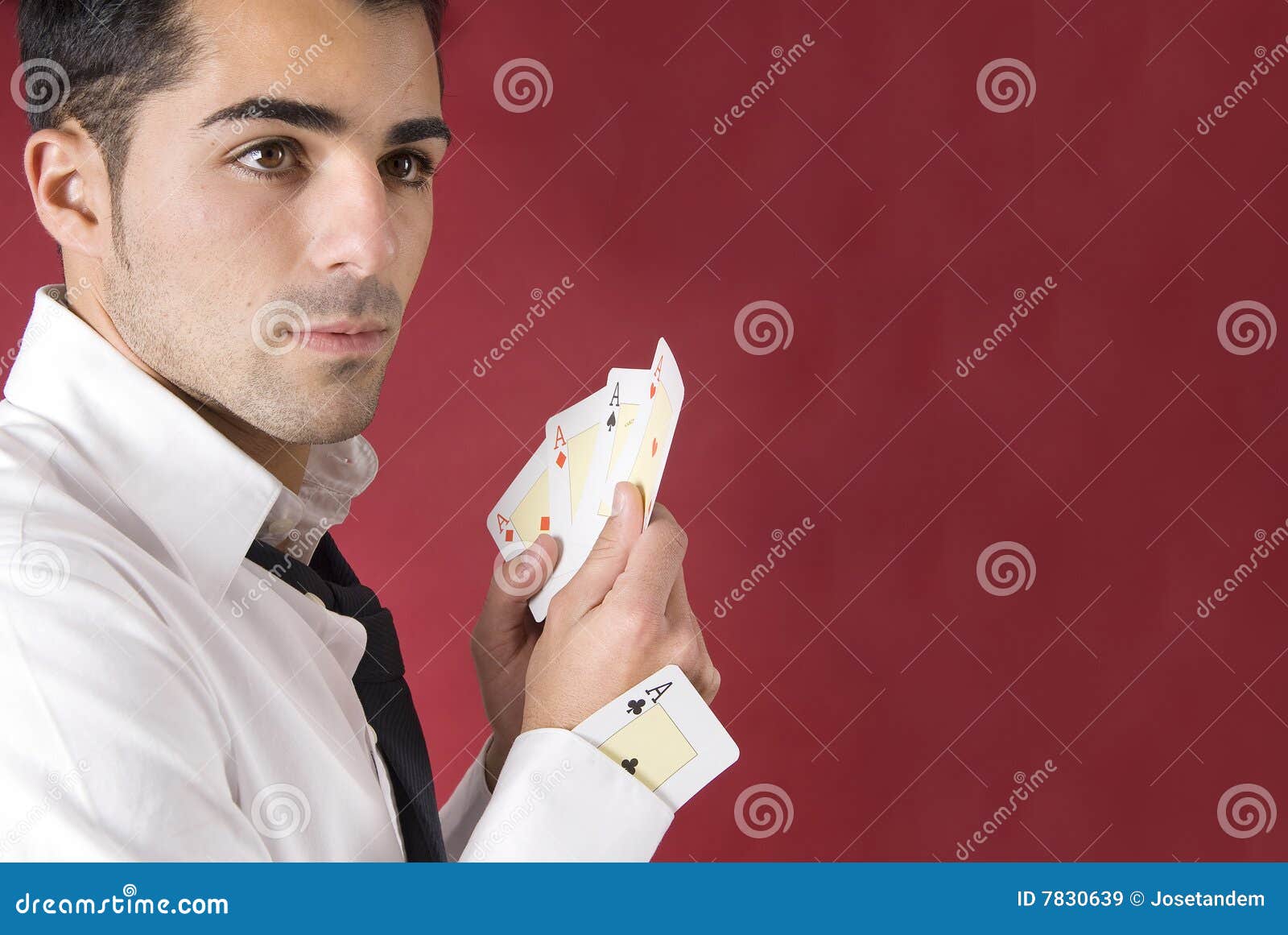 Poker Player with Aces and an Ace in His Sleeve Stock Image - Image of ...