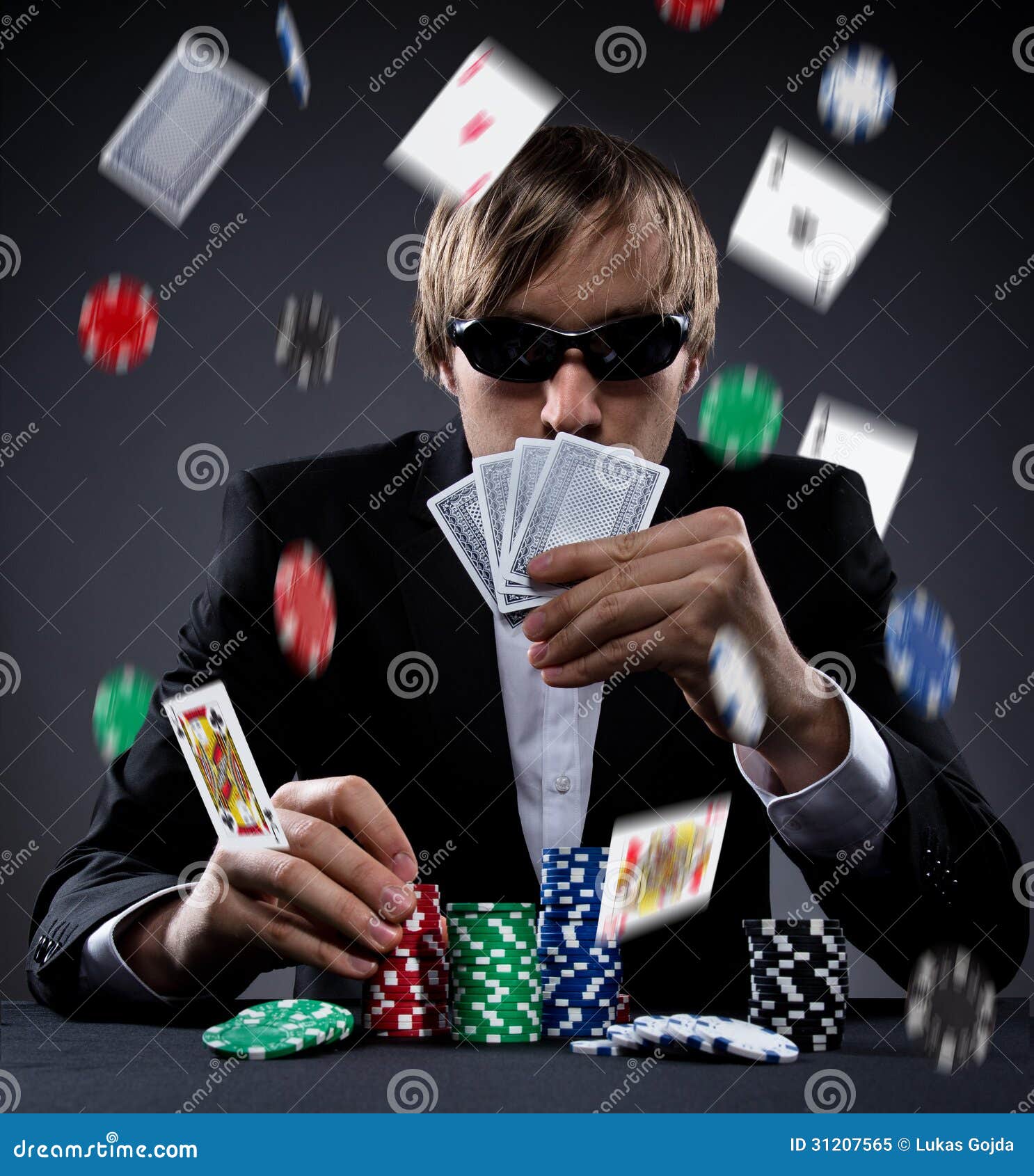 Poker player stock image. Image of casino, card, game - 31207565