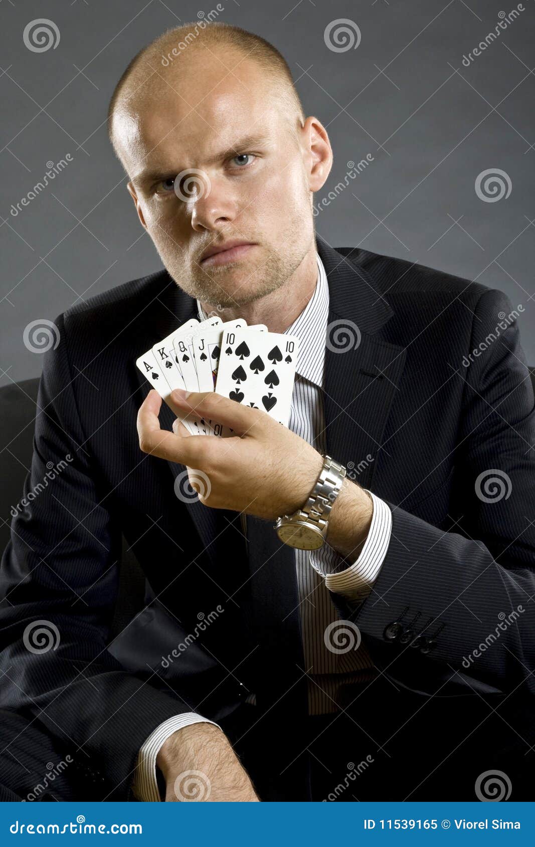 Poker Player Showing Best Hand Stock Image - Image of entertainment ...