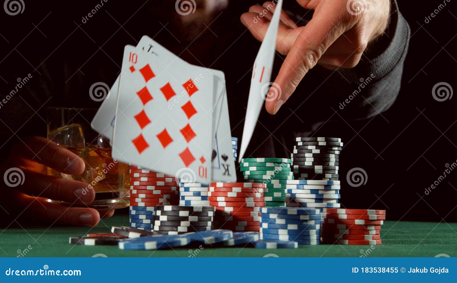 Poker Player Throwing Cards Stock Image - Image of gambling, glasses ...