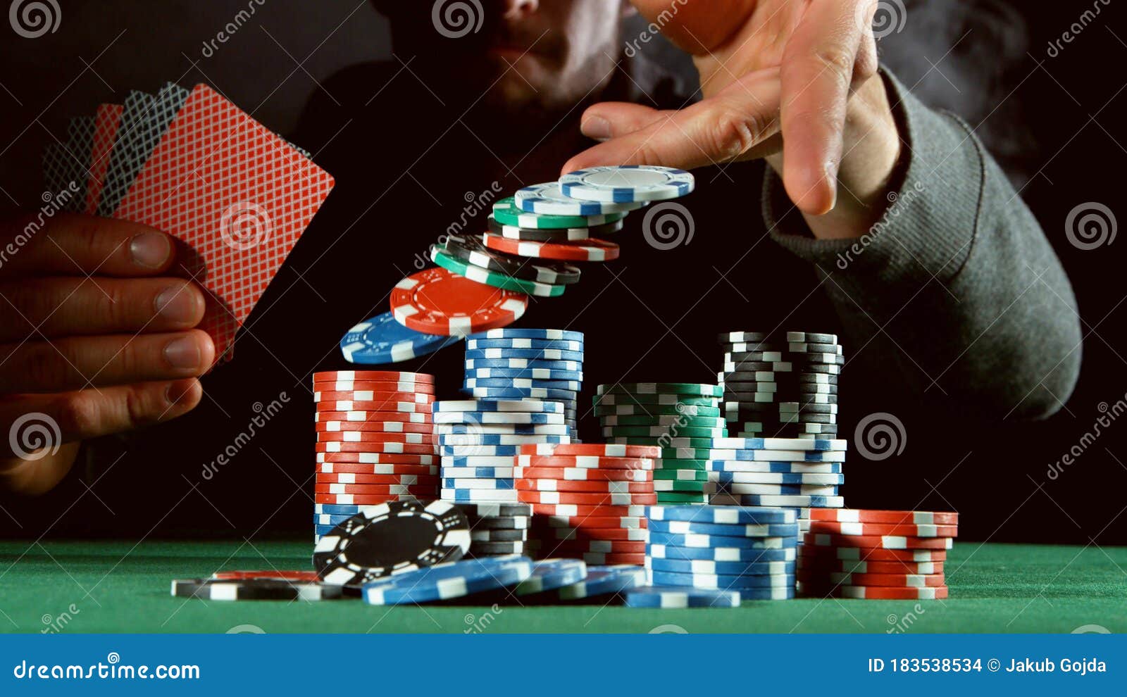Poker Player Throwing Chips Stock Photo - Image of game, gamble: 183538534