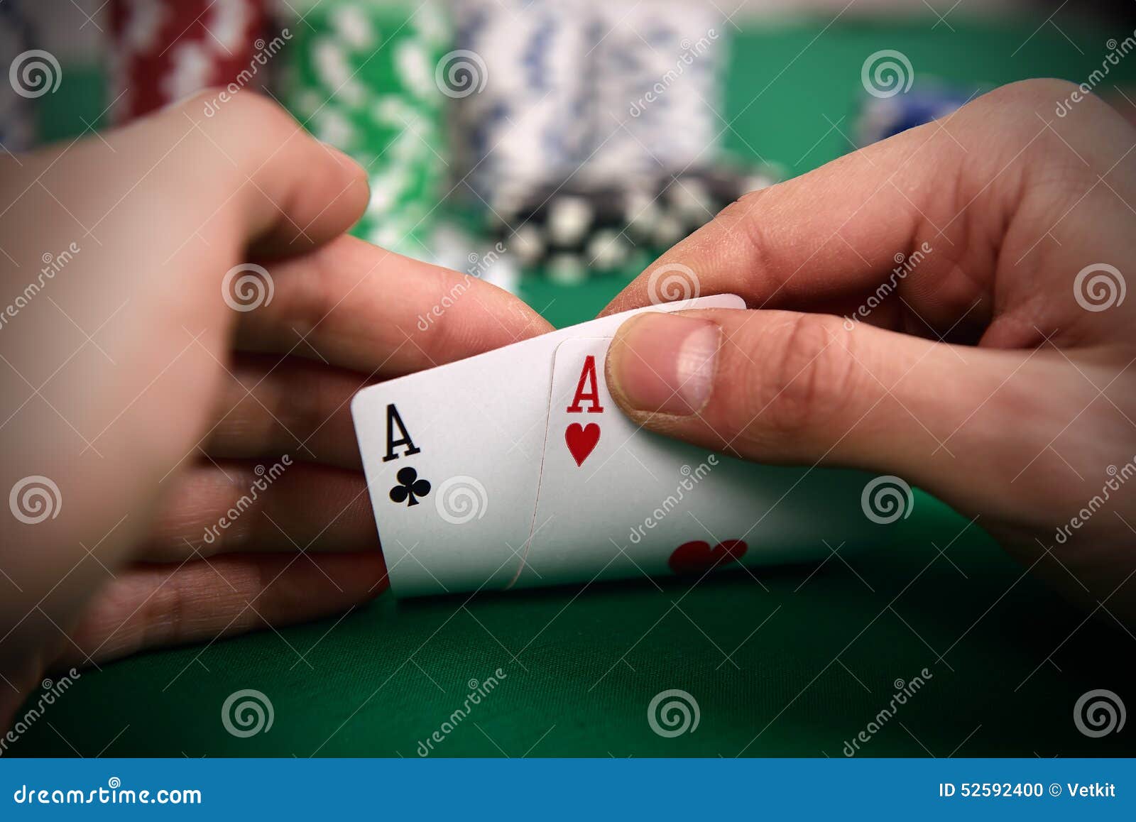 Poker player with two Aces stock photo. Image of bank - 52592400