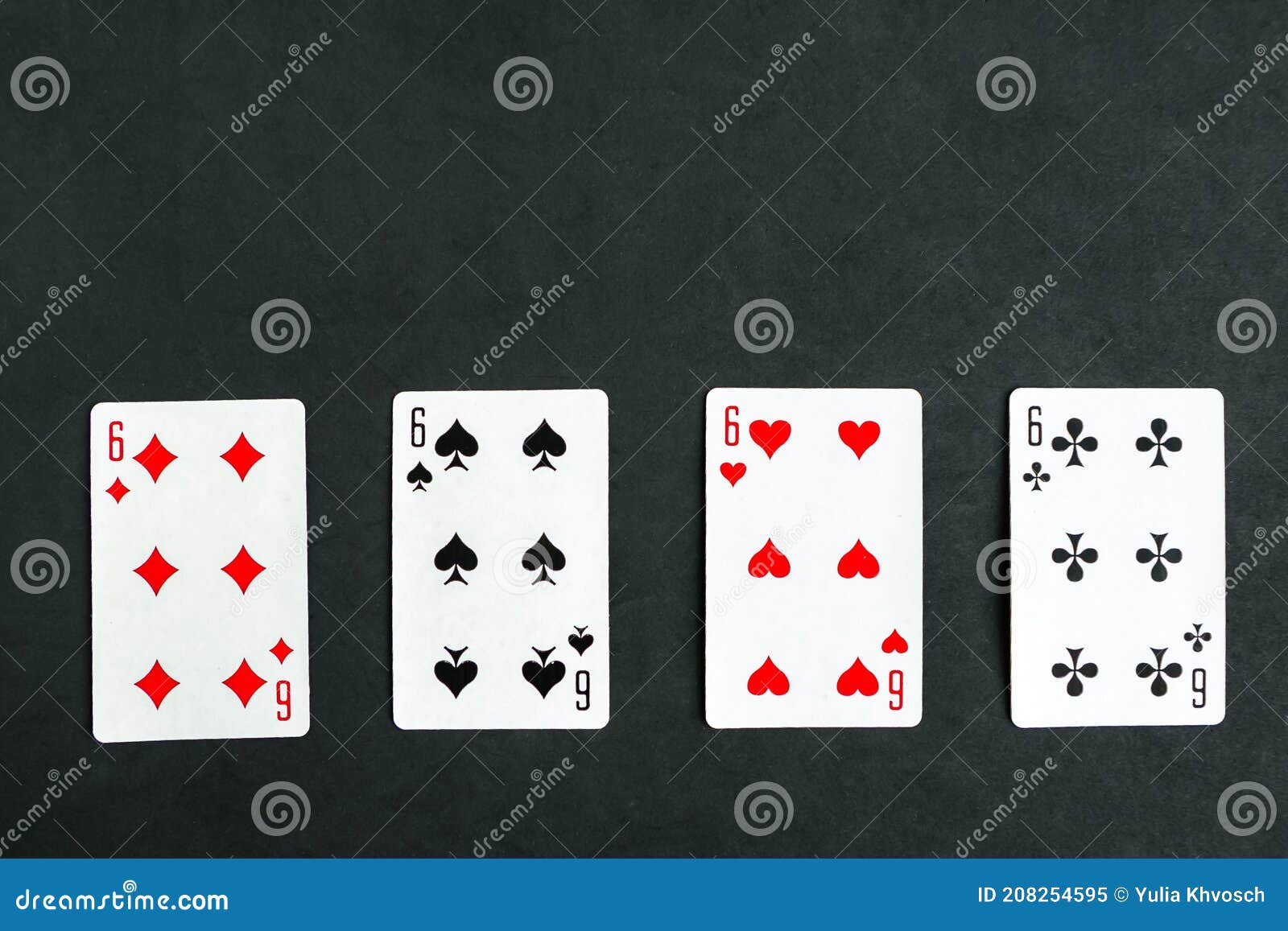 Poker quads playing card stock image. Image of single - 208254595