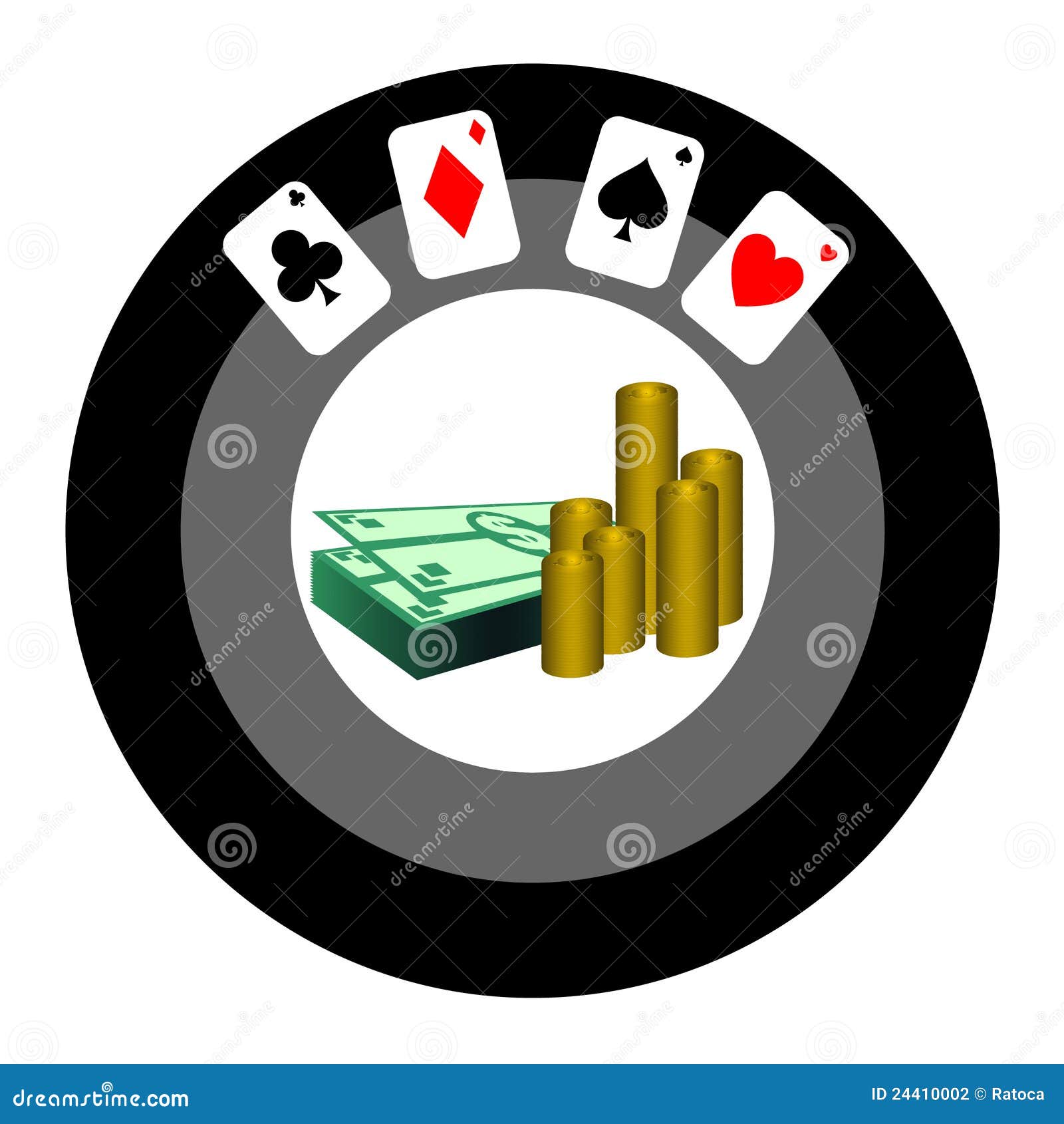 Poker sign stock vector. Illustration of icon, money - 24410002