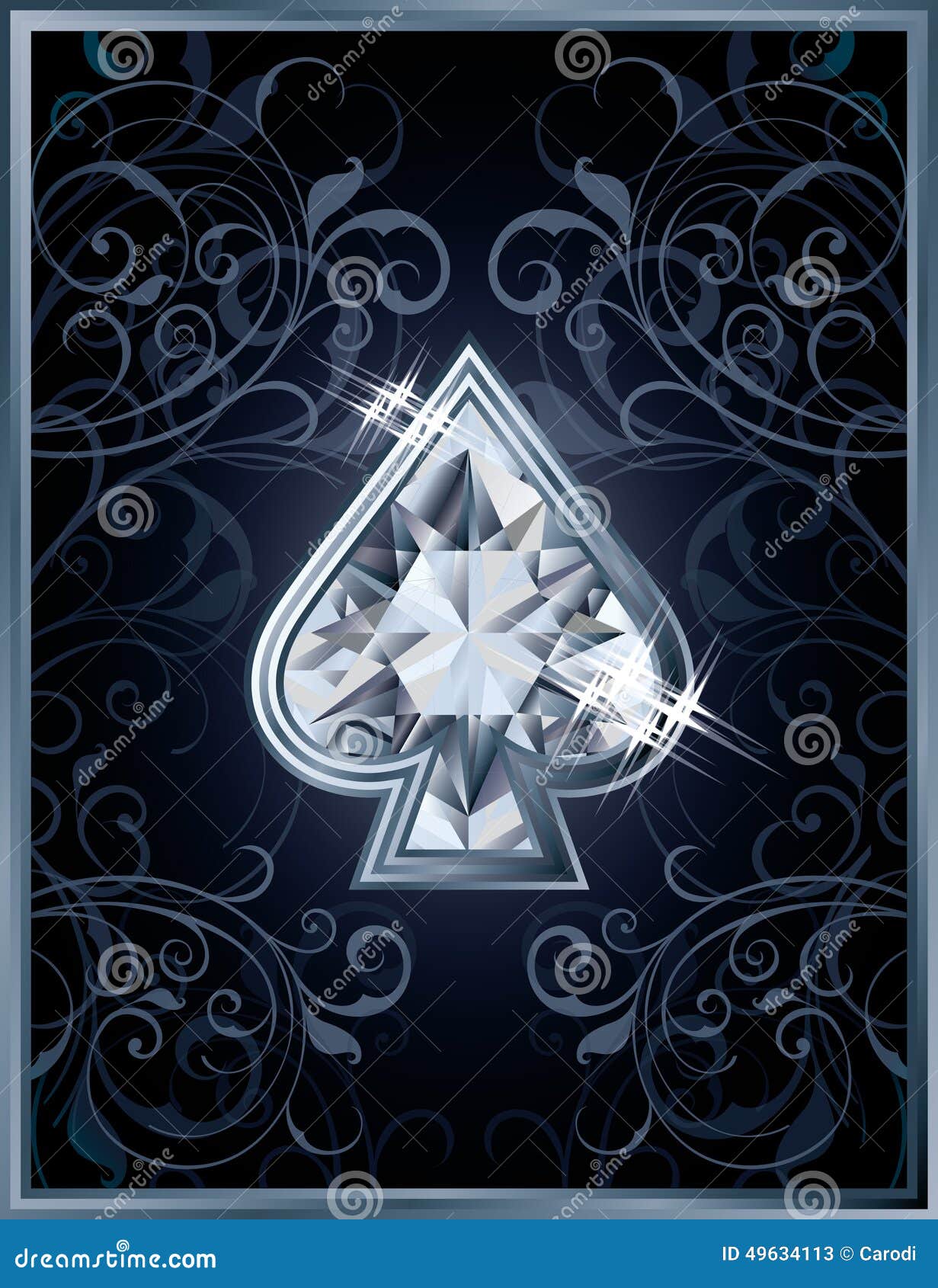 Poker spade diamond card stock vector. Illustration of banner - 49634113