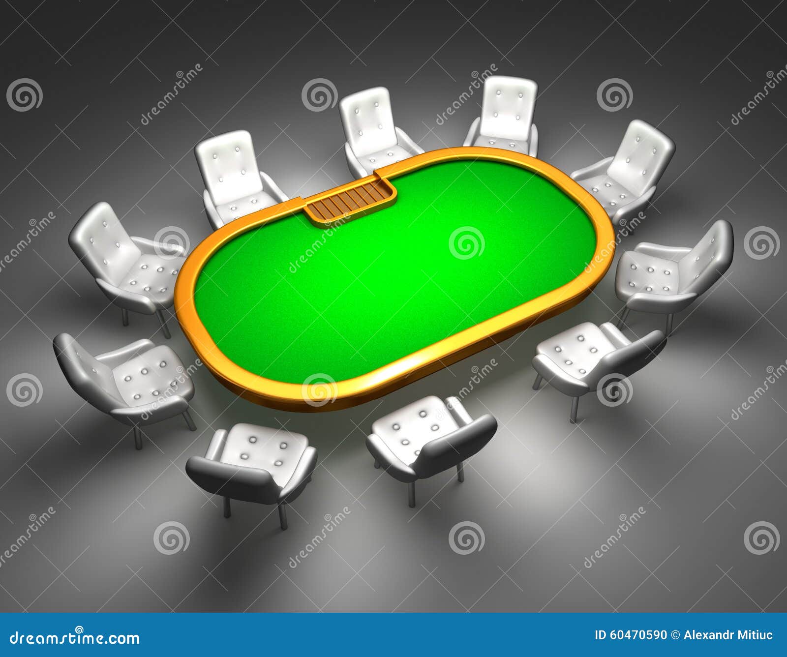 Poker Table with Chairs Top View Stock Illustration - Illustration of ...