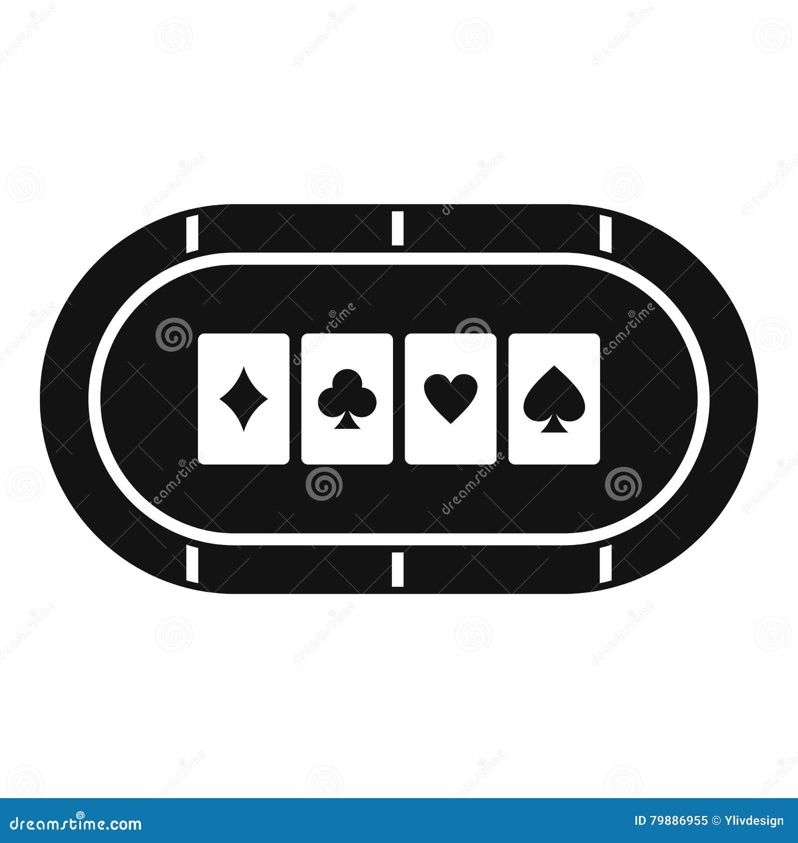 Poker Table Icon, Simple Style Stock Vector - Illustration of casino ...