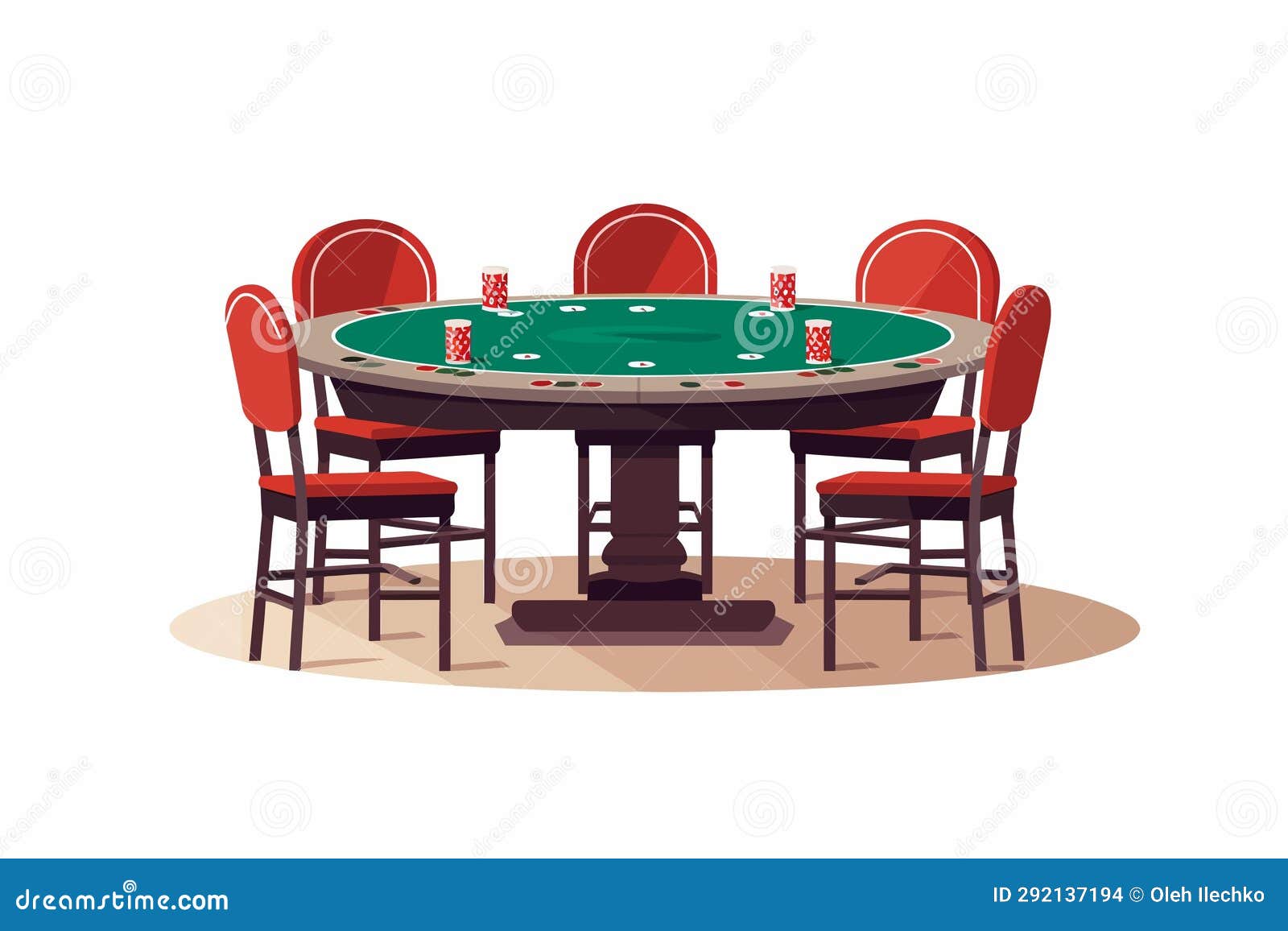 Poker Table Vector Flat Minimalistic Isolated Vector Style Illustration ...