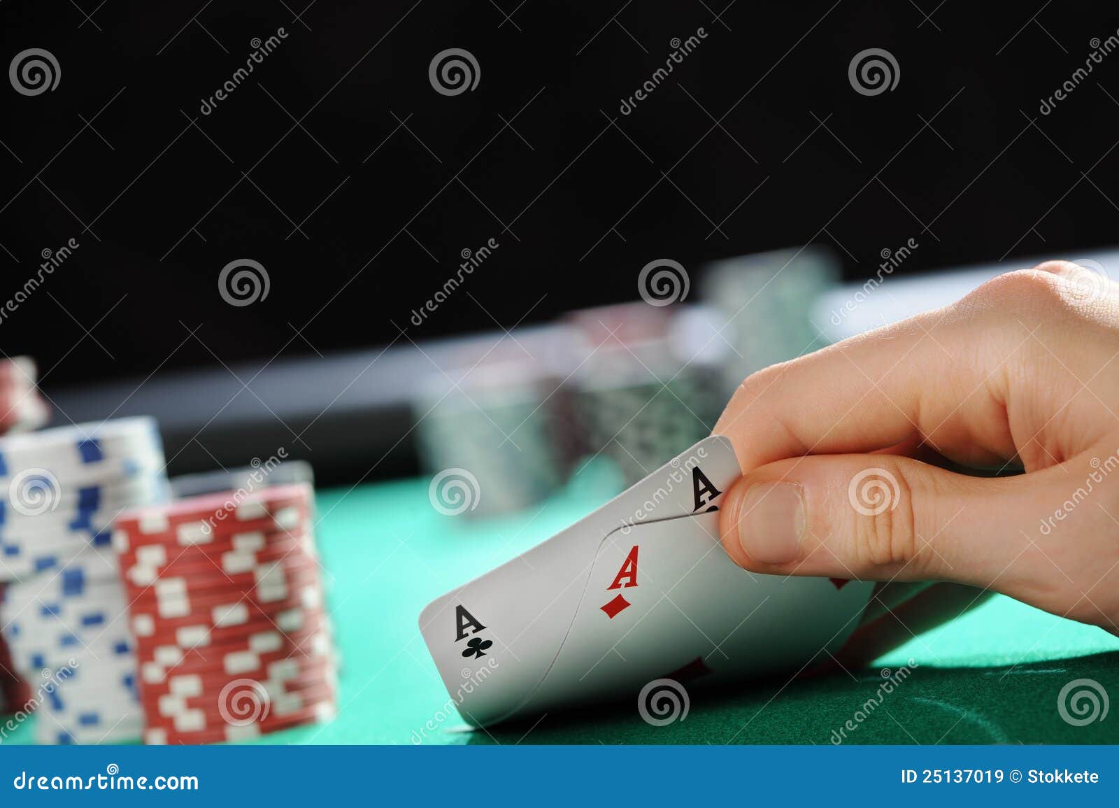 Poker Texas Holdem: Two Aces Stock Image - Image of table, cards: 25137019