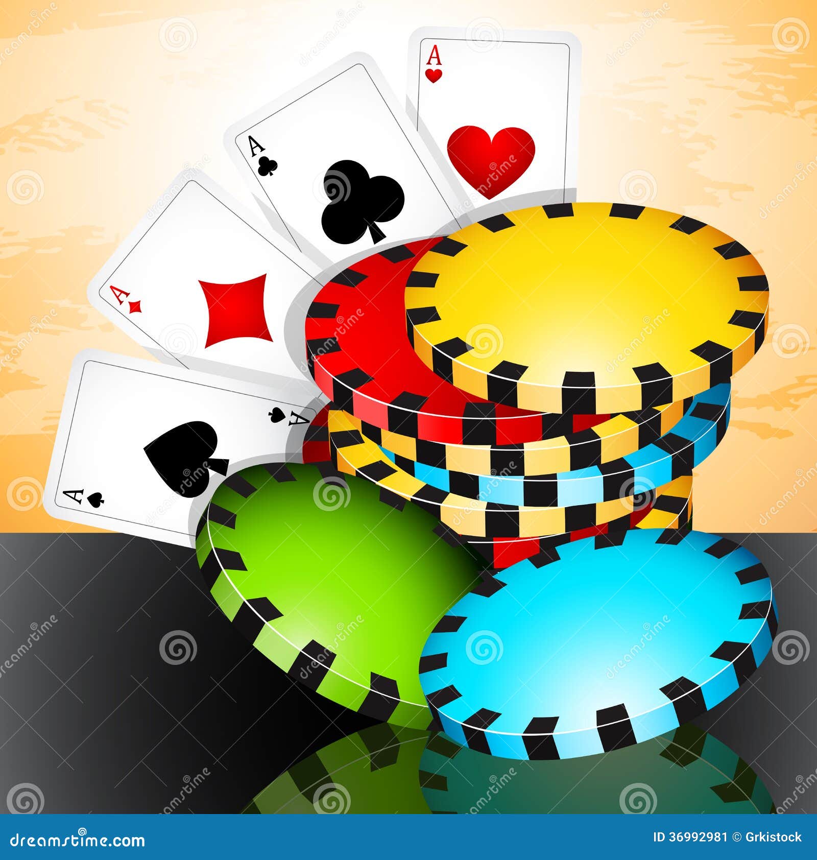 Poker time stock vector. Illustration of shadow, poker - 36992981