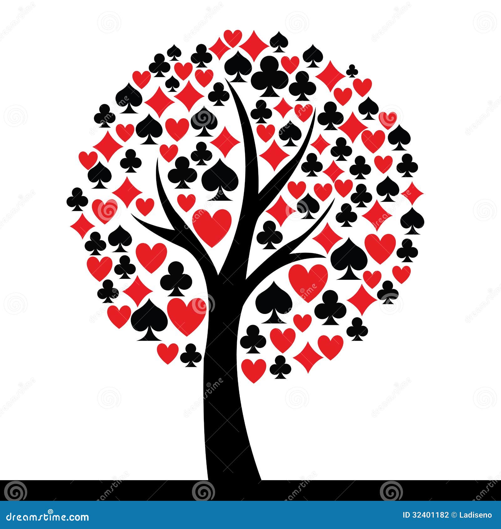 Poker tree stock vector. Illustration of growing, branch - 32401182