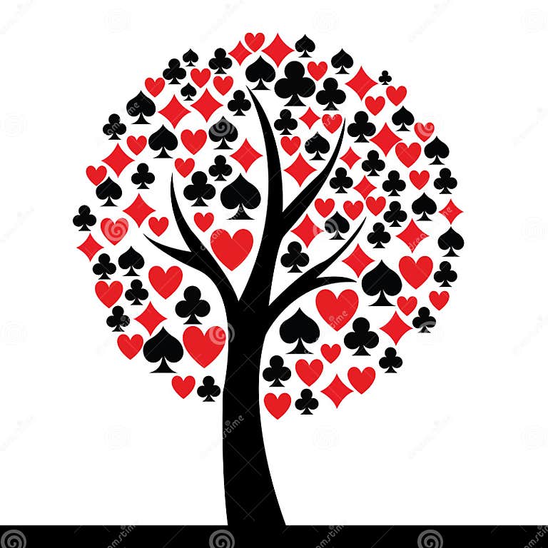 Poker tree stock vector. Illustration of growing, branch - 32401182