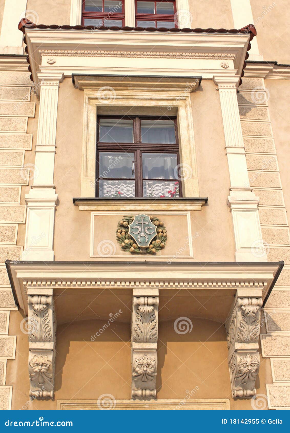 Poland Ancient Balcony in Krakow Stock Image - Image of building ...