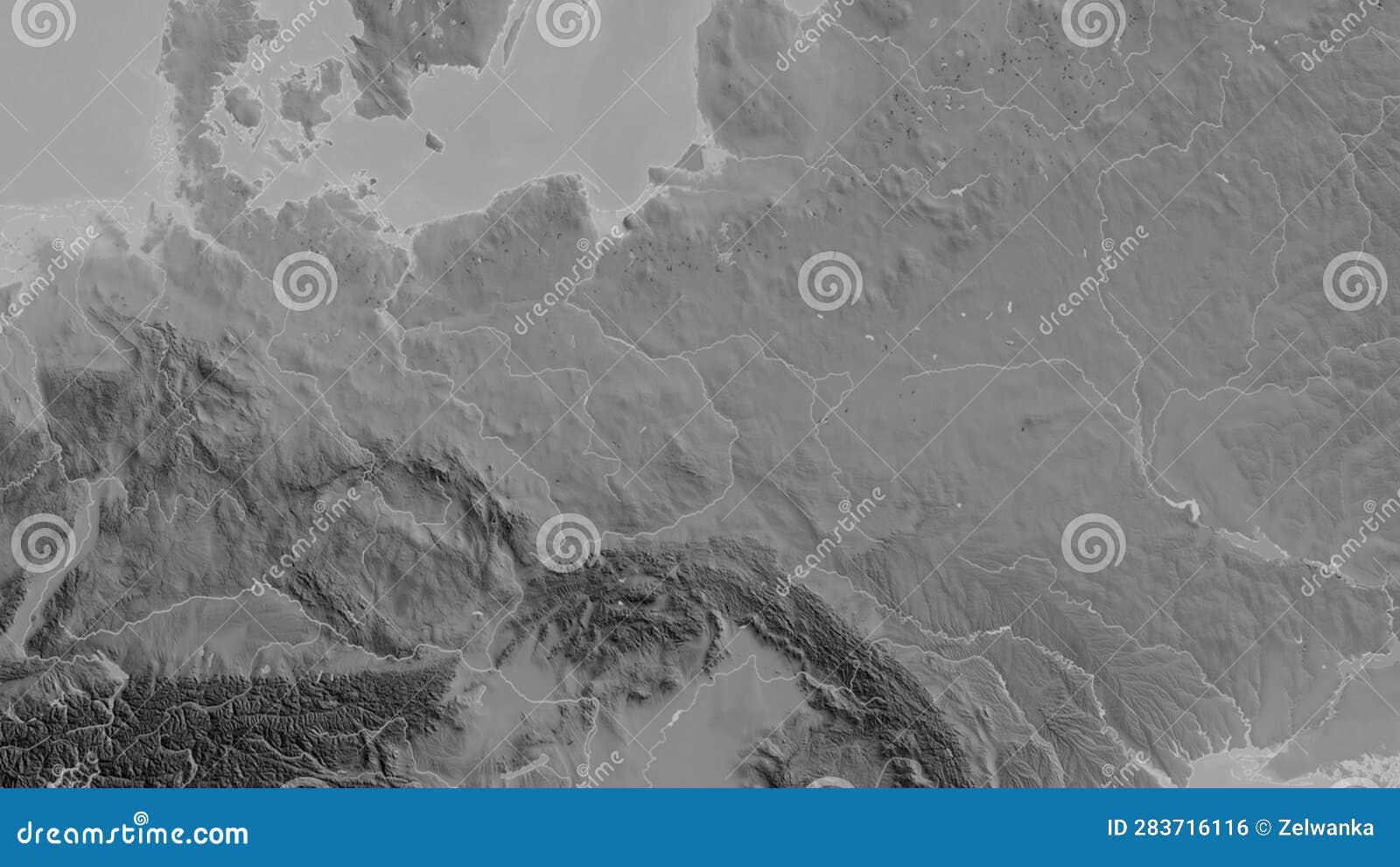 Poland area. Grayscale map stock illustration. Illustration of ...