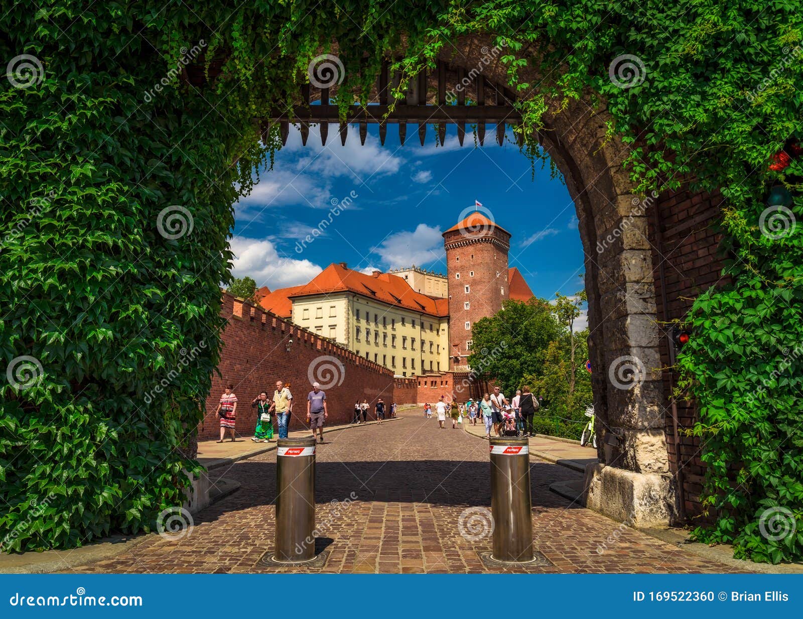 Poland - Castle Framed by Gate - Krakow Editorial Image - Image of ...