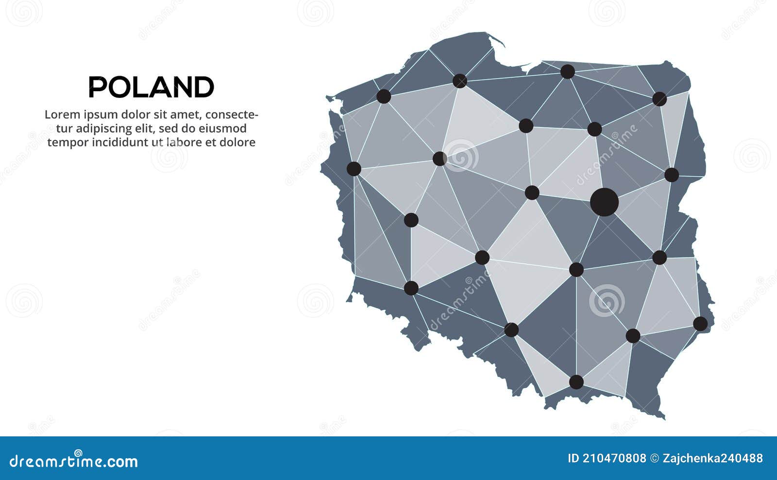 Poland Communication Network Map. Vector Image of a Low Poly Global Map ...