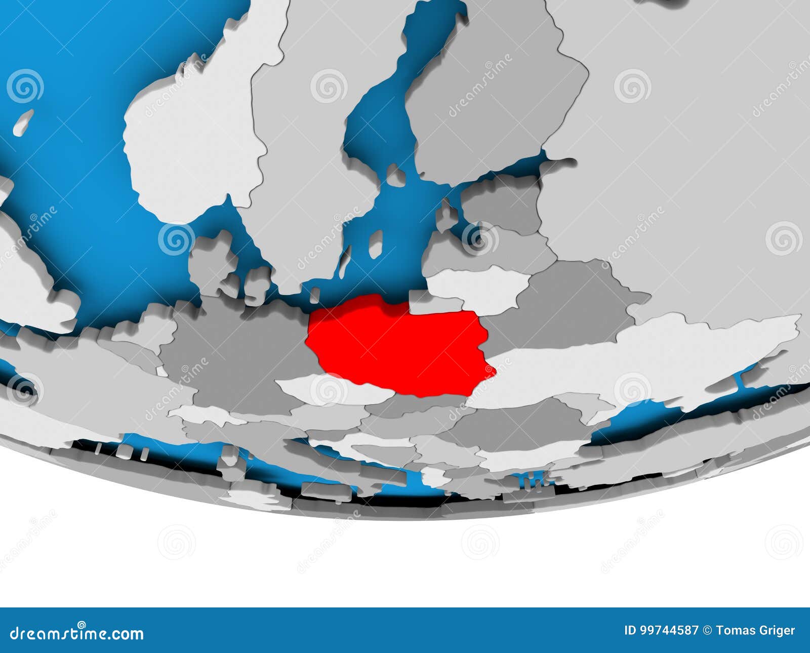 Poland on globe stock illustration. Illustration of international ...