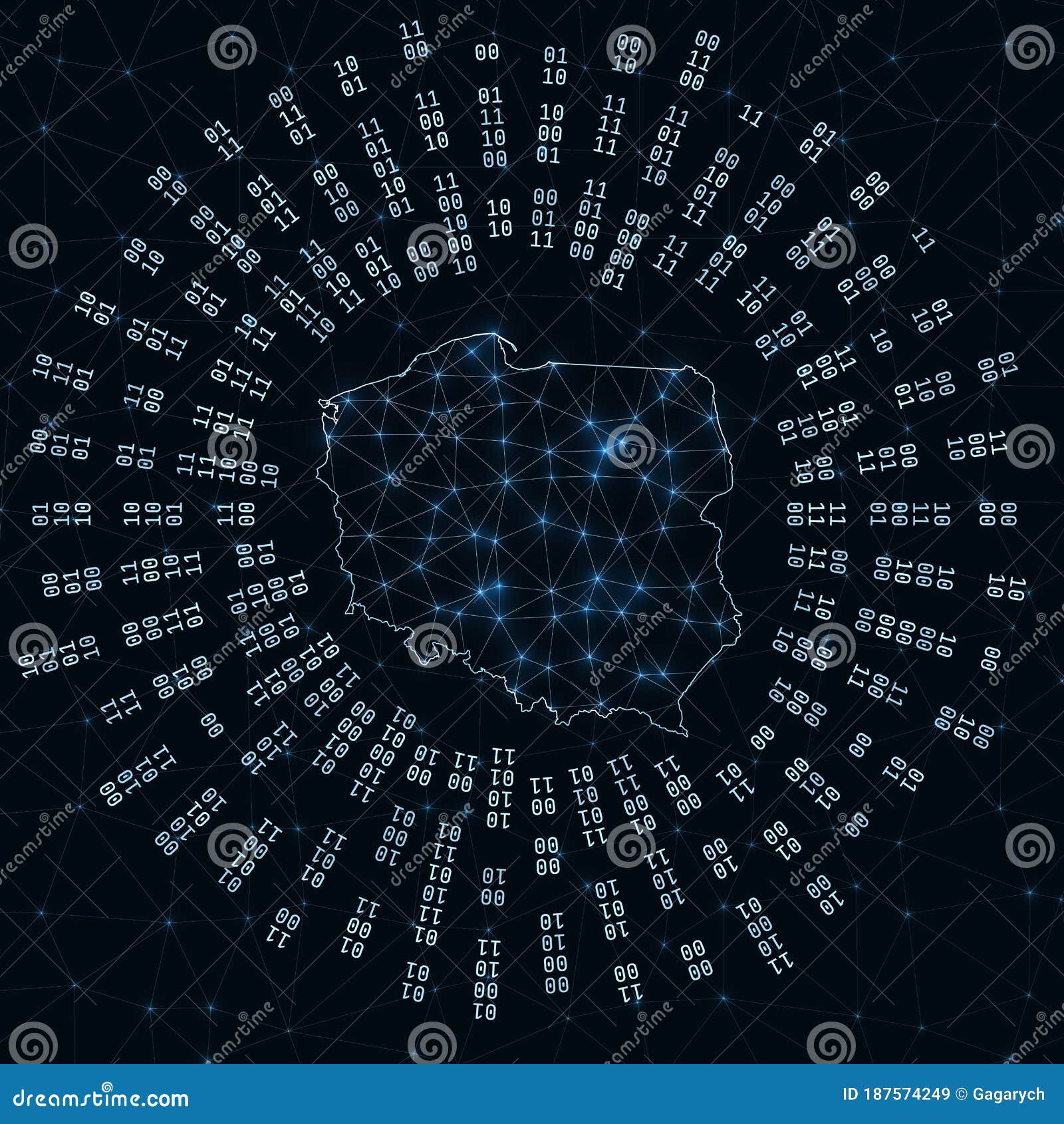 Poland digital map. stock vector. Illustration of fractal - 187574249