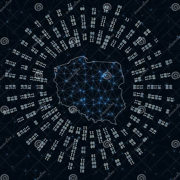 Poland digital map. stock vector. Illustration of fractal - 187574249